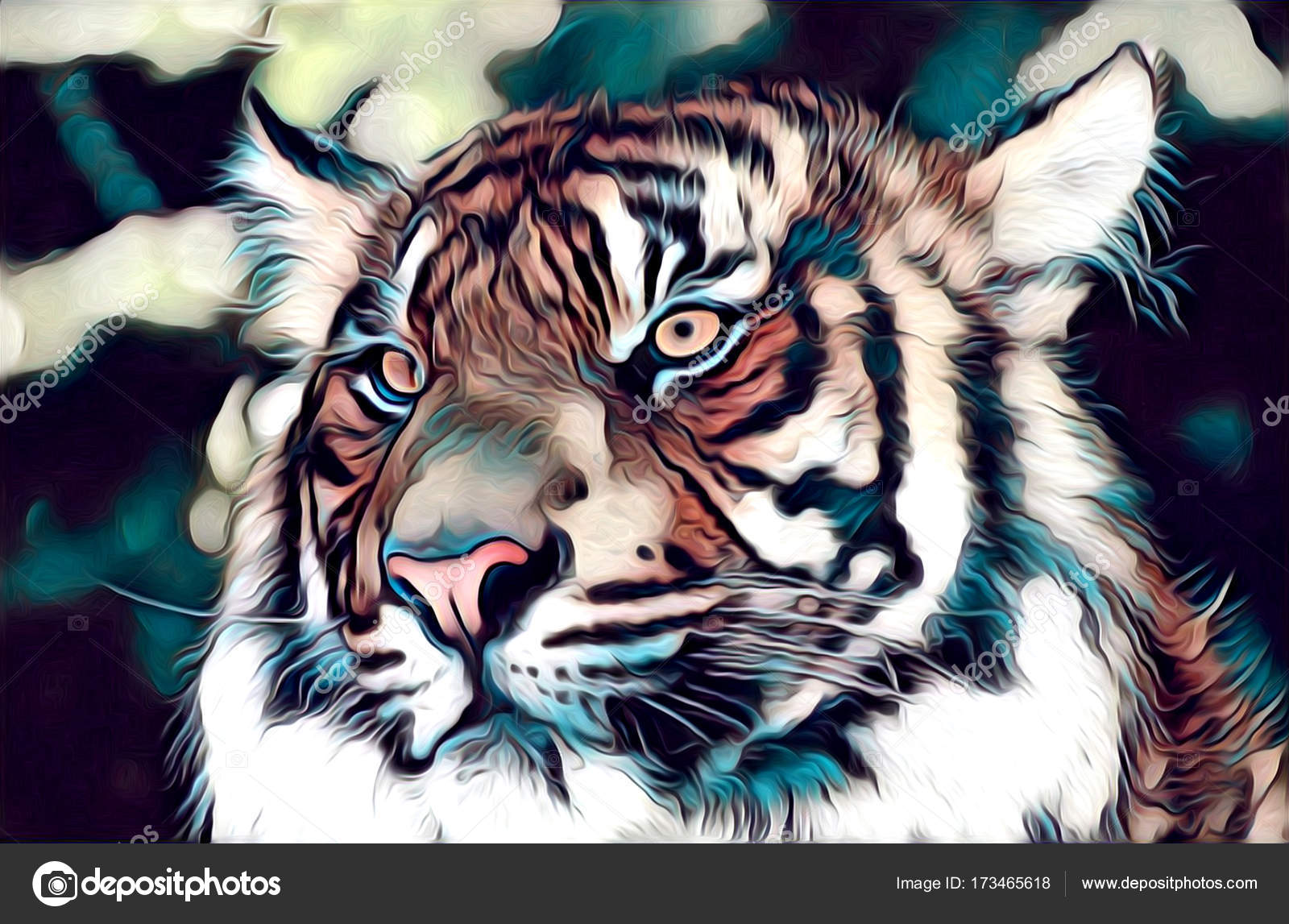 Tiger art illustration color Stock Photo by ©maxtor7777 173465618