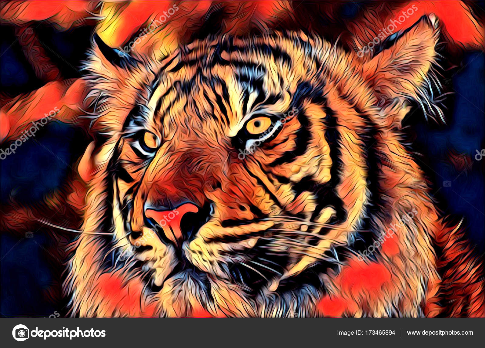 Tiger art illustration color Stock Photo by ©maxtor7777 173465894
