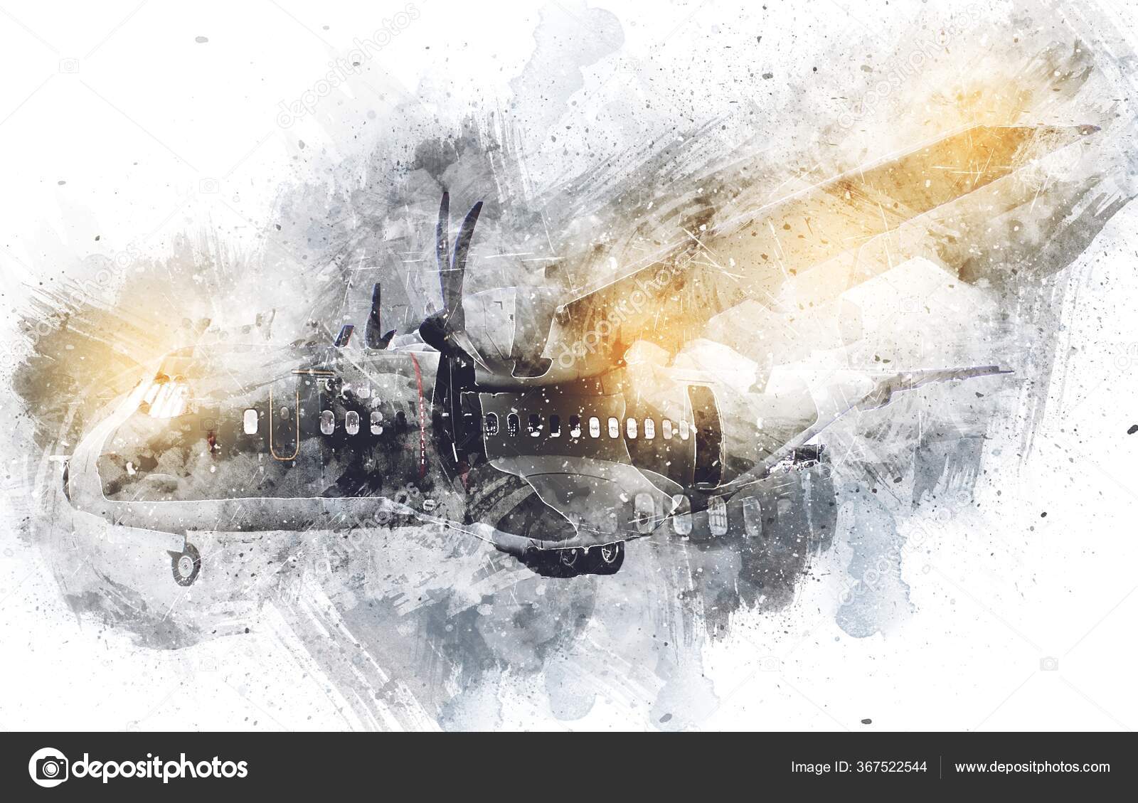 American Jet Fighter Aircraft Drawing Illustration Art Vintage Stock ...