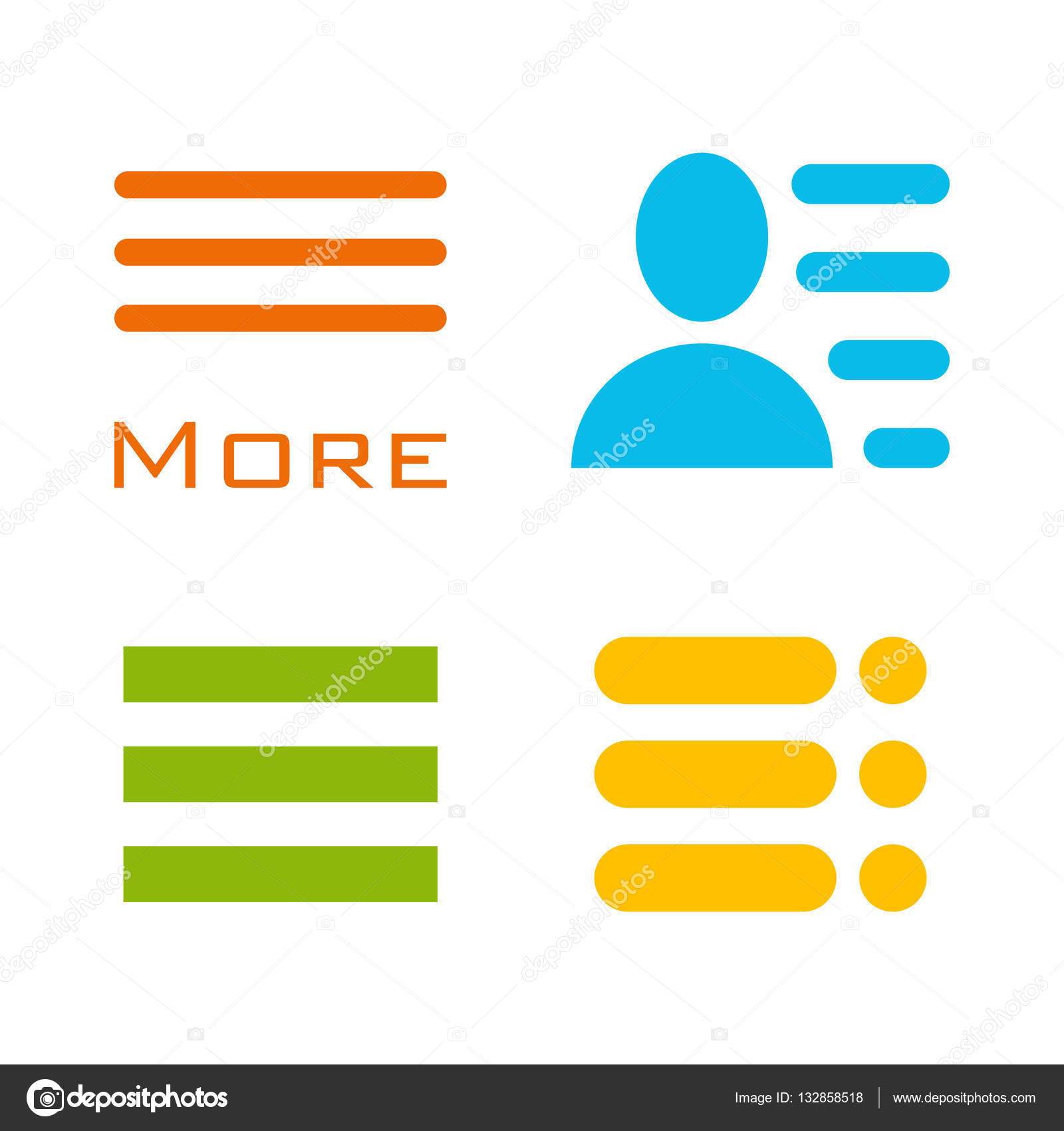 Hamburger Menu Icons Set. Stock Vector by ©newb1 132858518