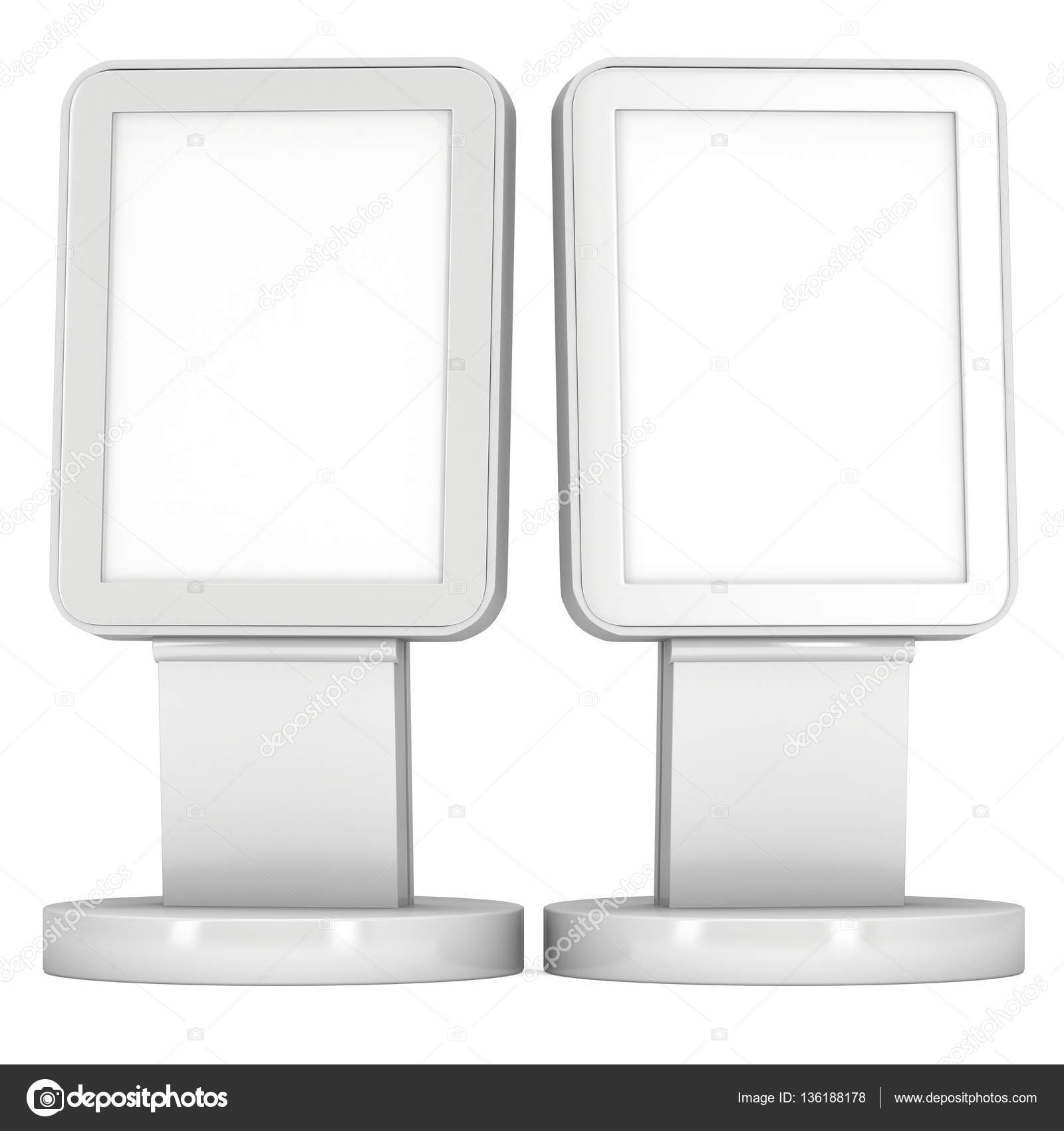 Trade show booth LCD screen stand. Stock Photo by ©newb1 136188178