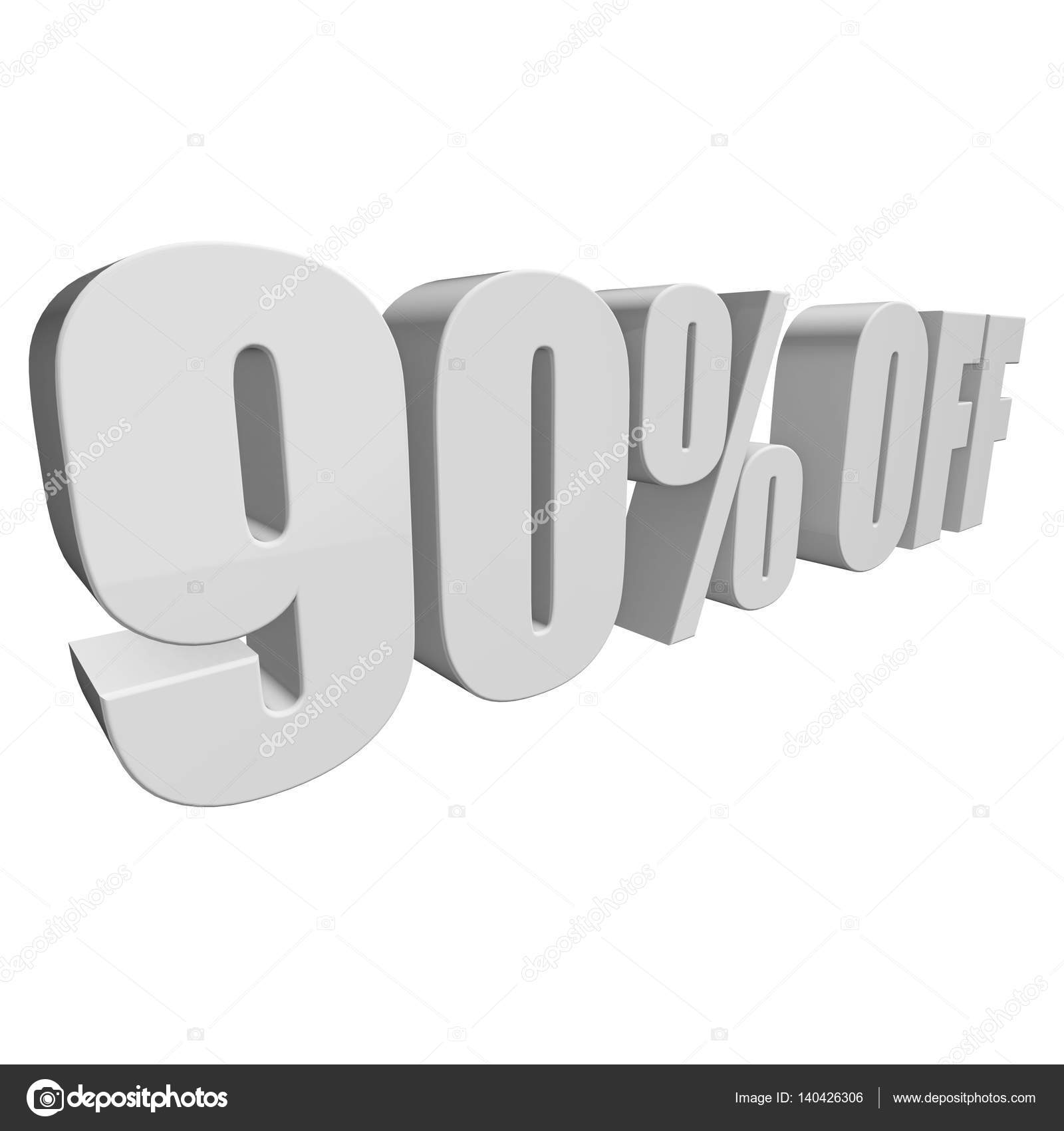 90 percent off 3d letters on white background Stock Photo by ©newb1 ...