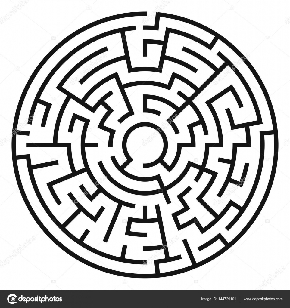 Circle Maze Vector Stock Vector by ©newb1 144729101