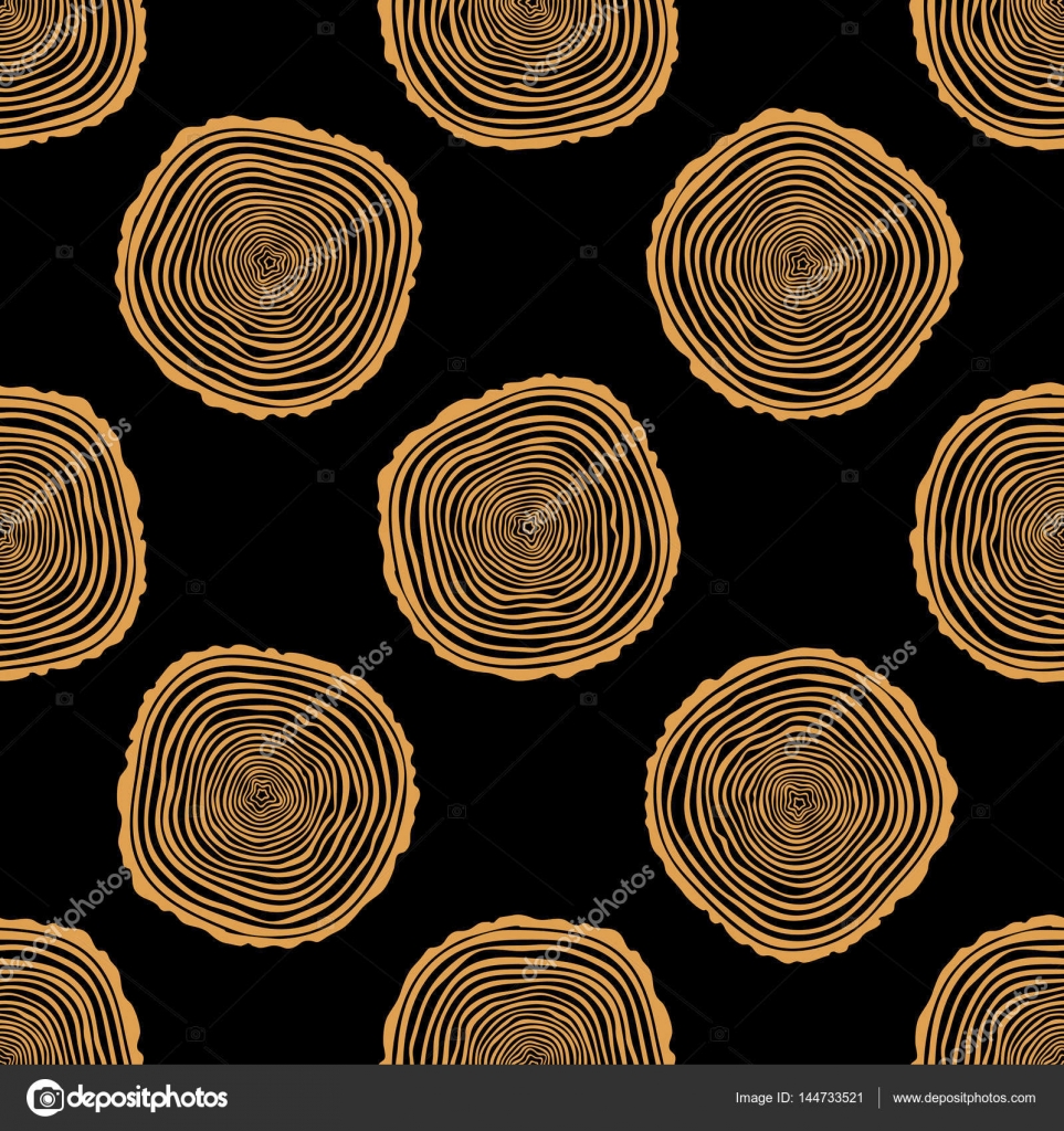 Tree Rings Seamless Vector Pattern. Stock Vector Image by ©newb1 #144733521