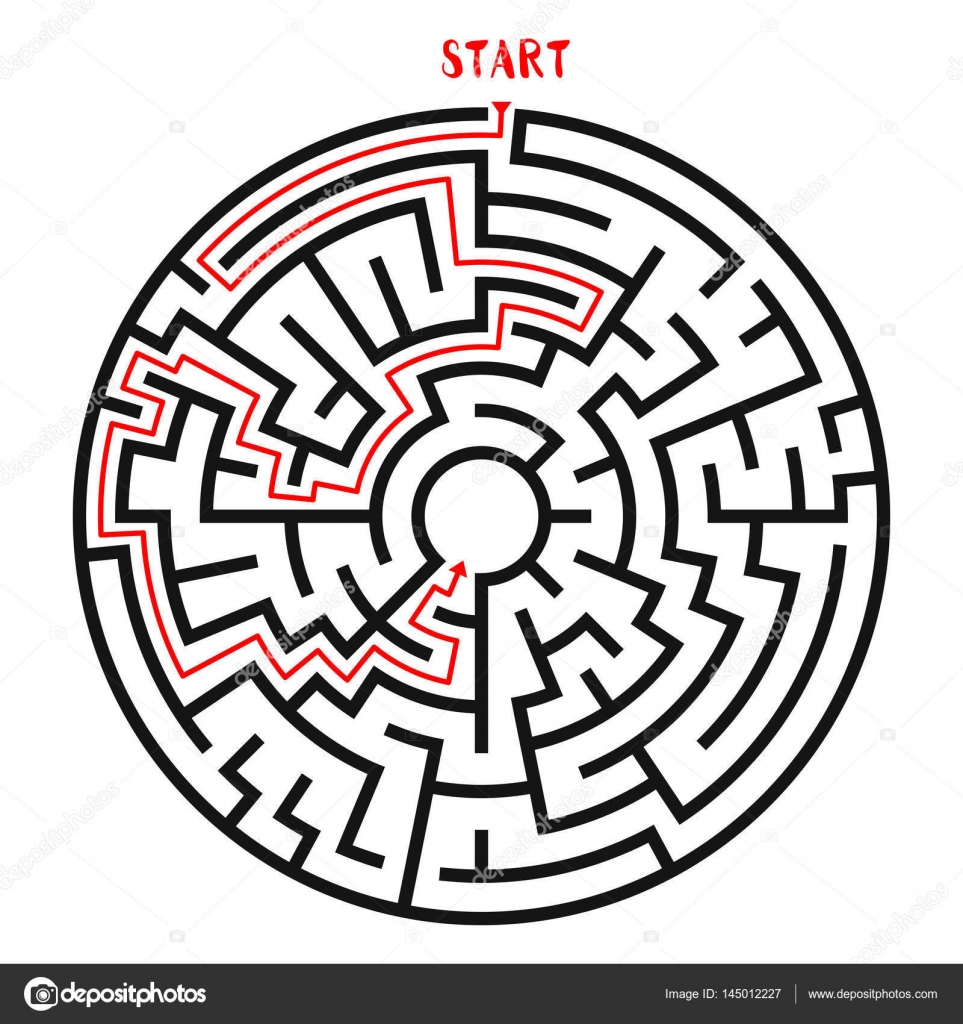 Circle Maze Vector Stock Vector Image by ©newb1 #145012227