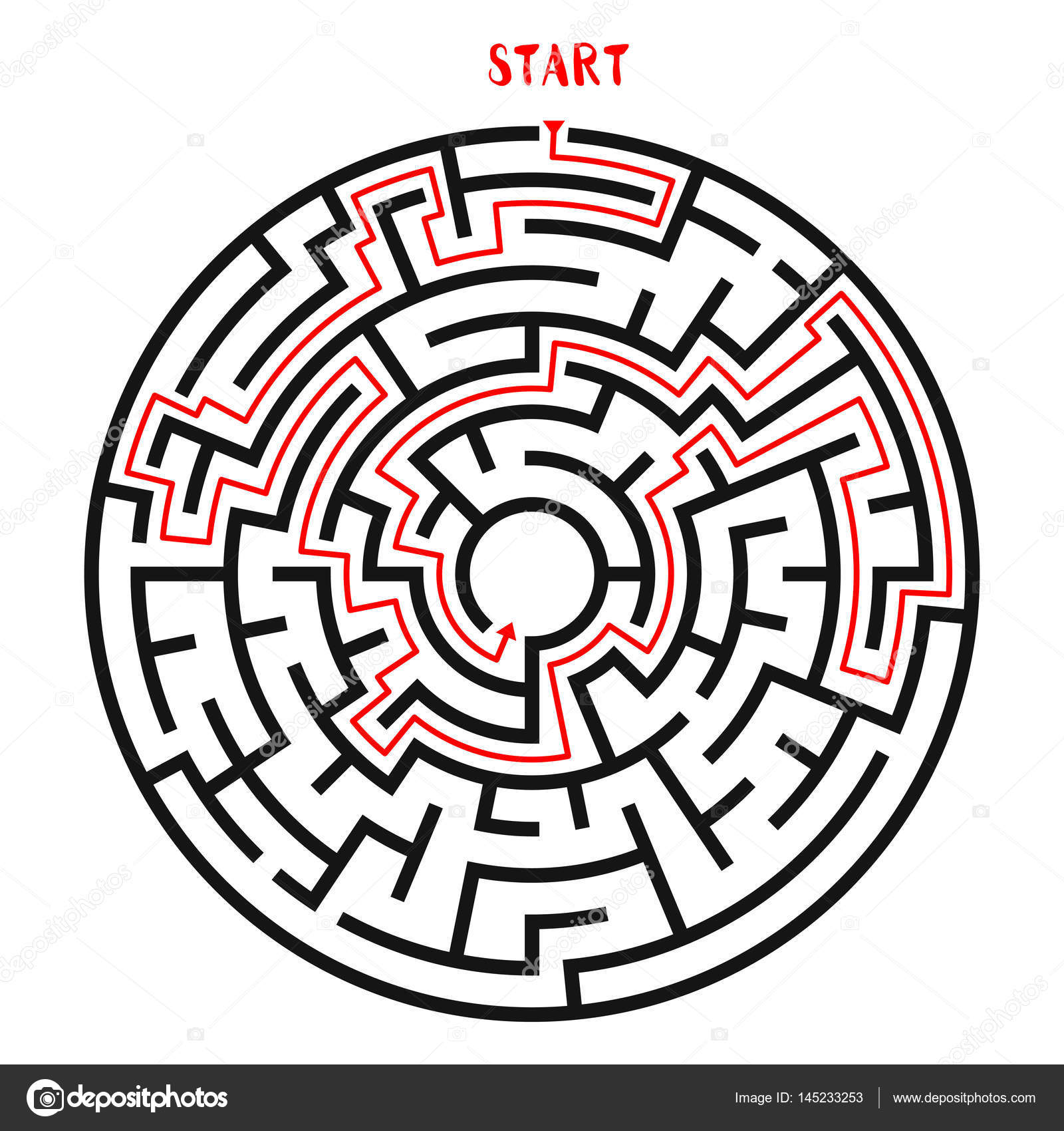Circle Maze Vector Stock Vector by ©newb1 145233253