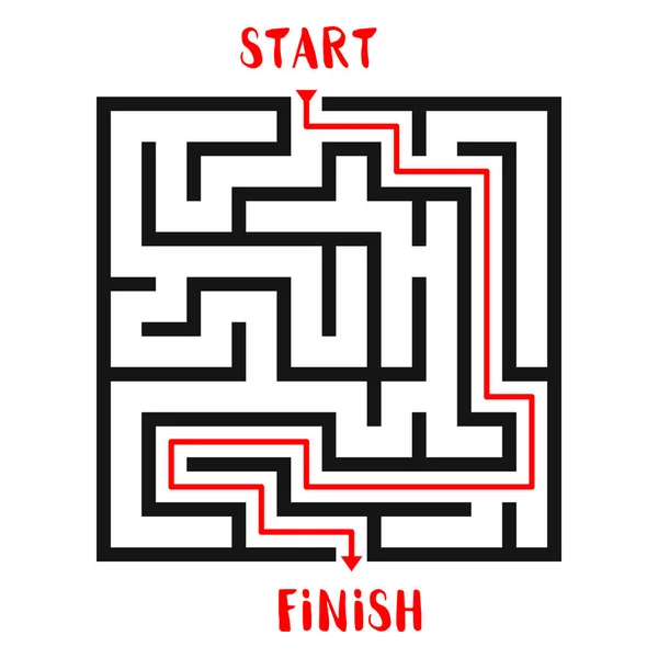 Maze Game background. Labyrinth with Entry and Exit. Stock Vector Image ...