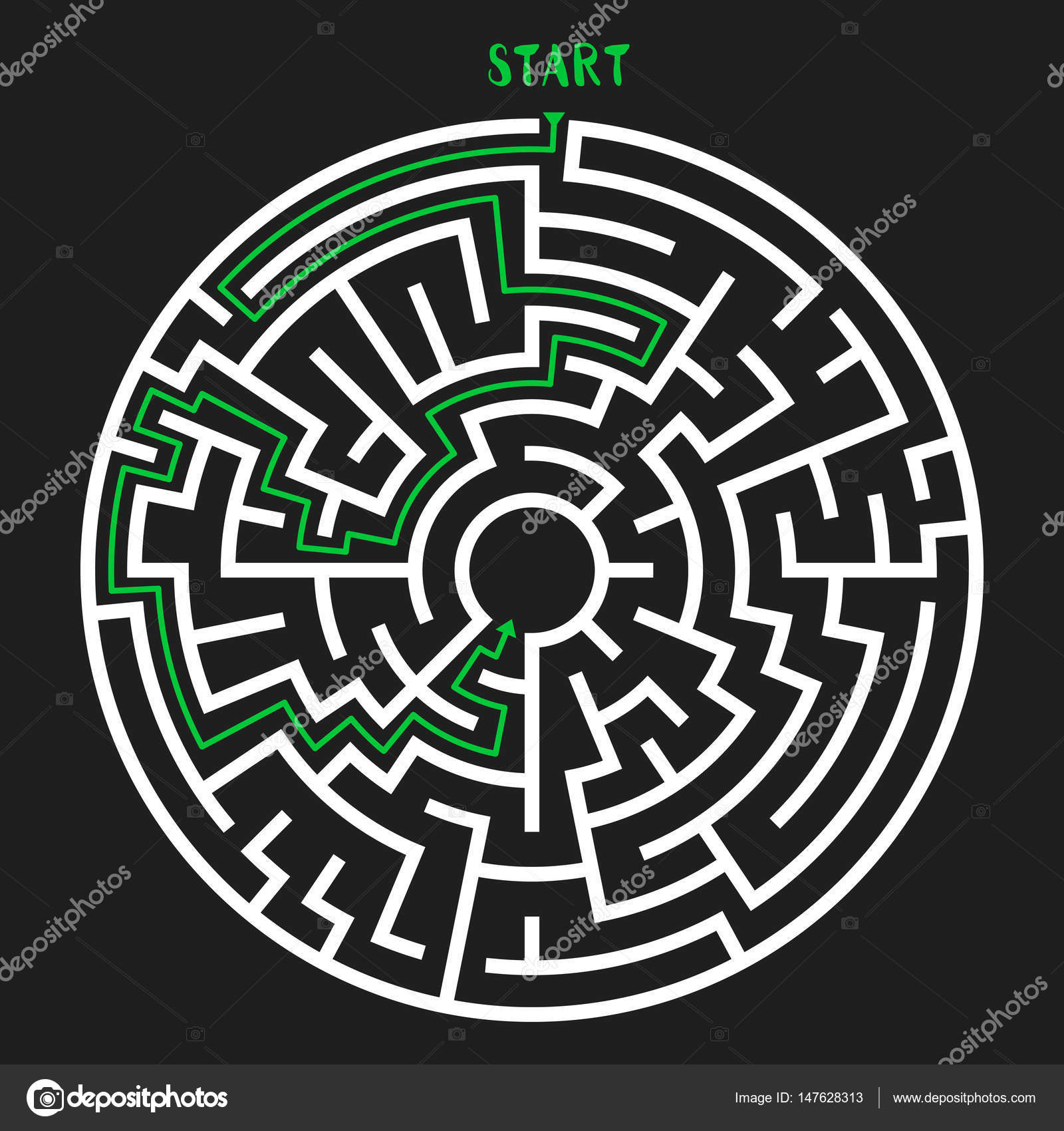 Circle Maze Vector Stock Vector by ©newb1 147628313