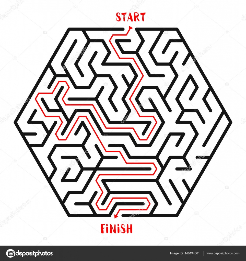 Maze Game background. Labyrinth with Entry and Exit. Stock Vector by ©newb1 148494061