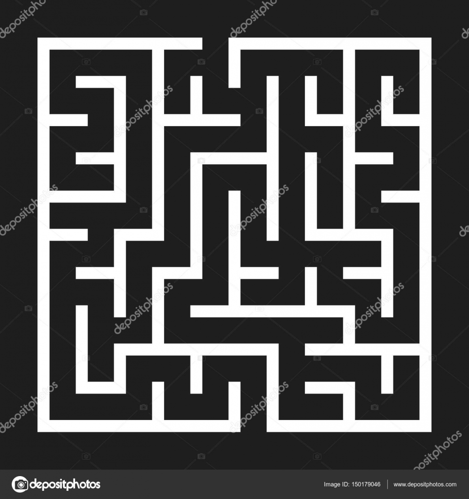 Maze Game background. Labyrinth with Entry and Exit. Stock Vector by ©newb1 150179046