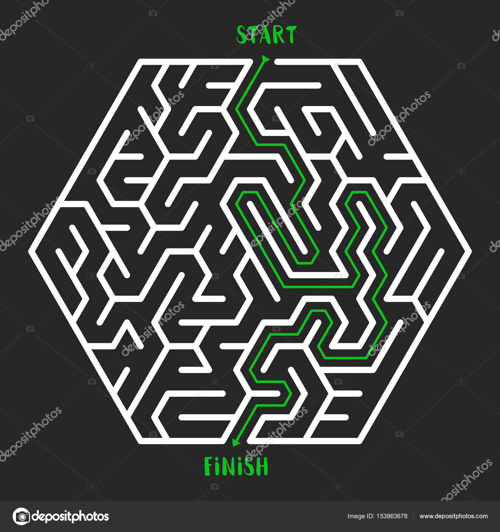 Maze Game background. Labyrinth with Entry and Exit. Stock Vector by ©newb1 153863678