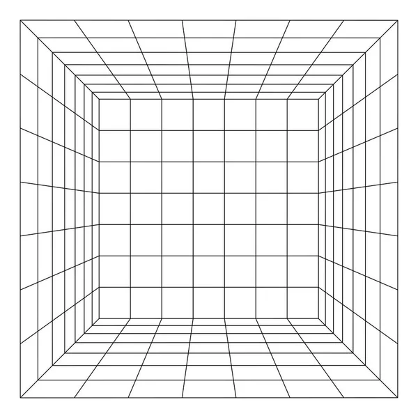 Wireframe Mesh Cube. Stock Vector by ©newb1 157415036