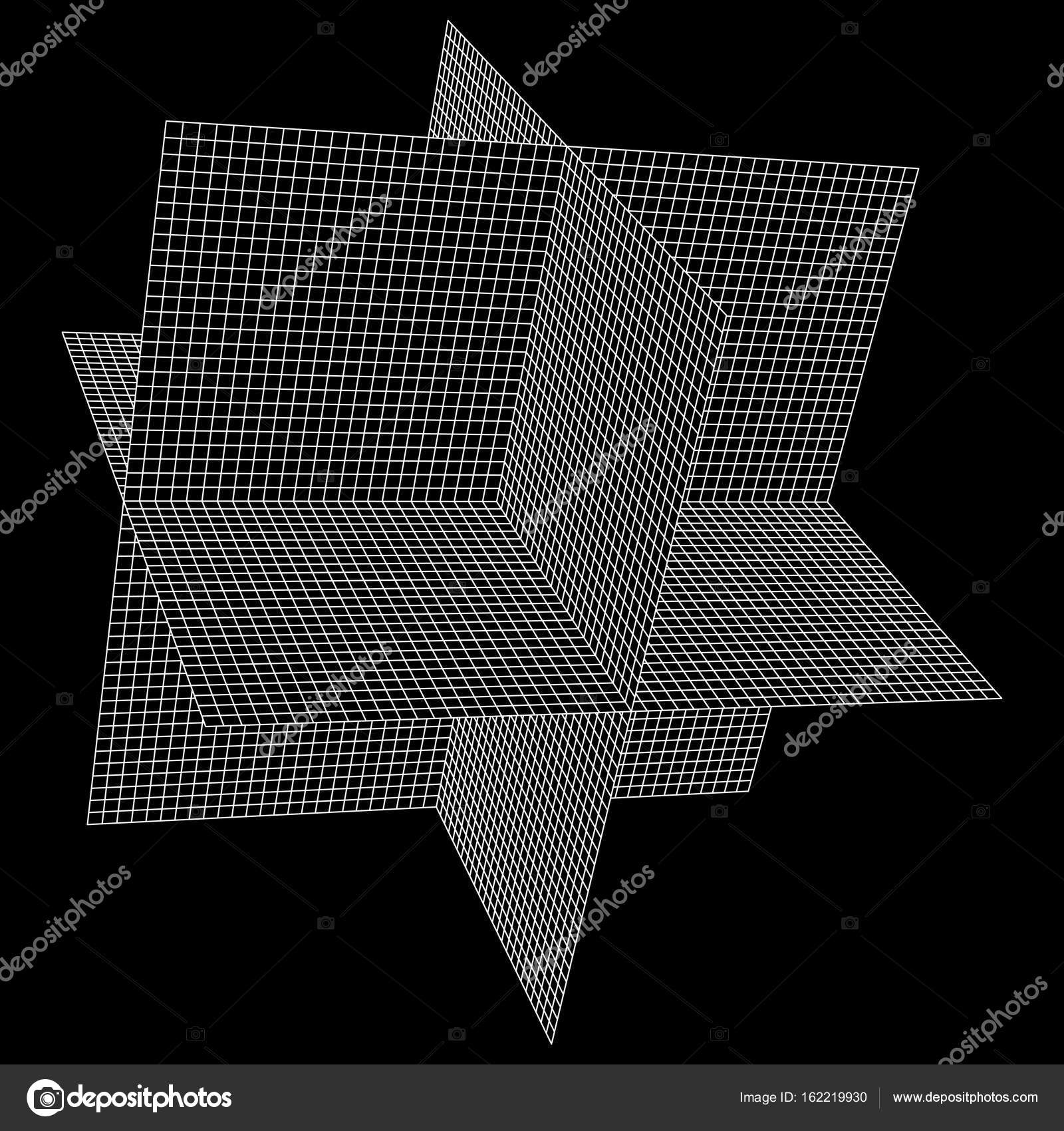 Wireframe Mesh Plane Axis Stock Vector Image by ©newb1 #162219930