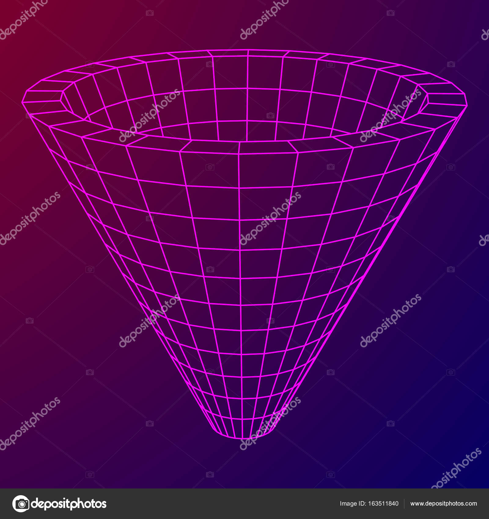 Wireframe Mesh Funnel Stock Vector by ©newb1 163511840