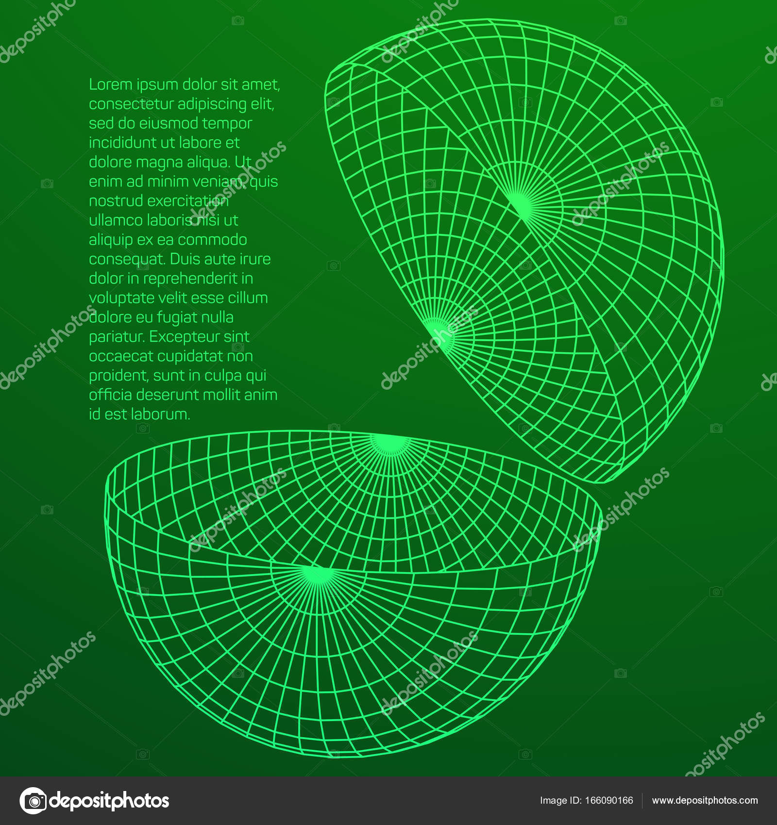 Wireframe Mesh Hemisphere Stock Vector Image by ©newb1 #166090166