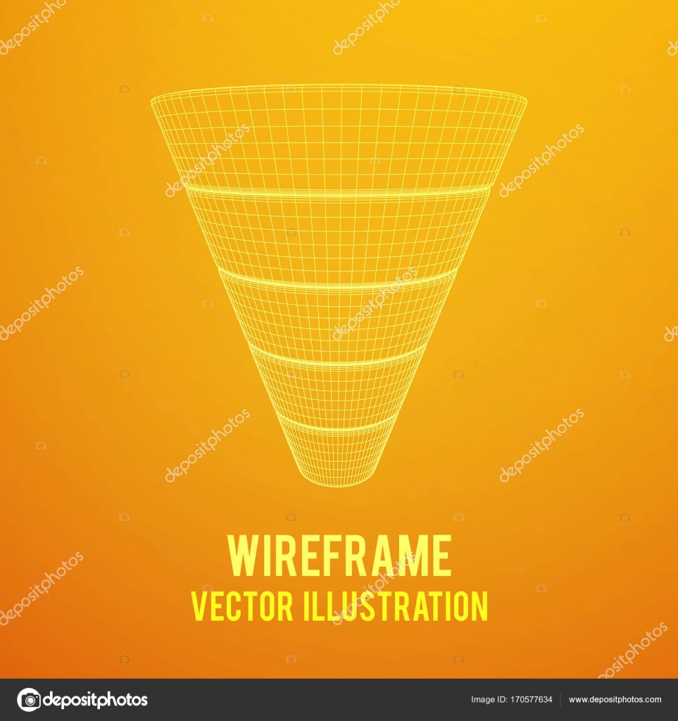 Wireframe Funnel Sales Diagram Stock Vector by ©newb1 170577634