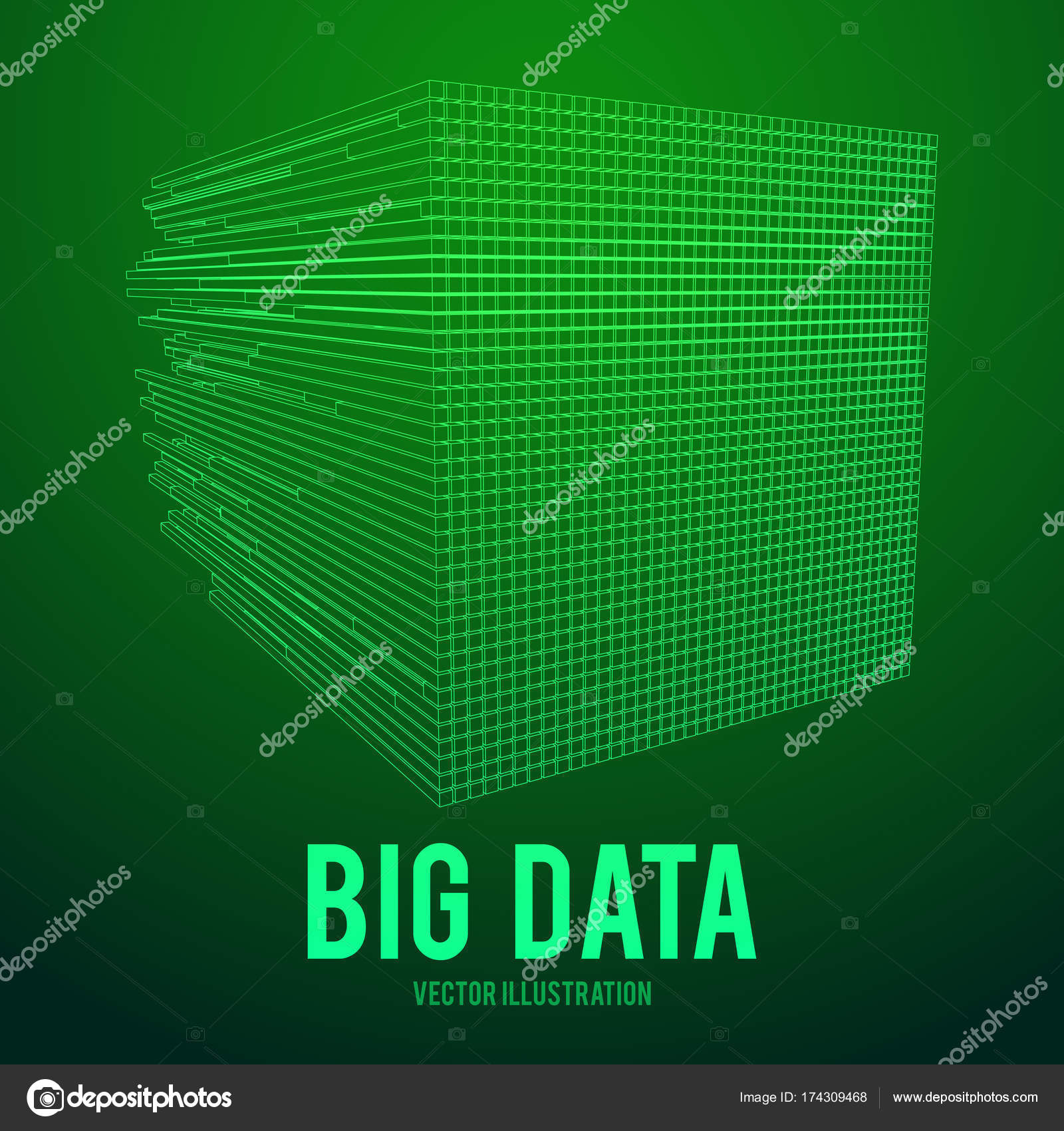 Big data visualization vector concept Stock Vector by ©newb1 174309468