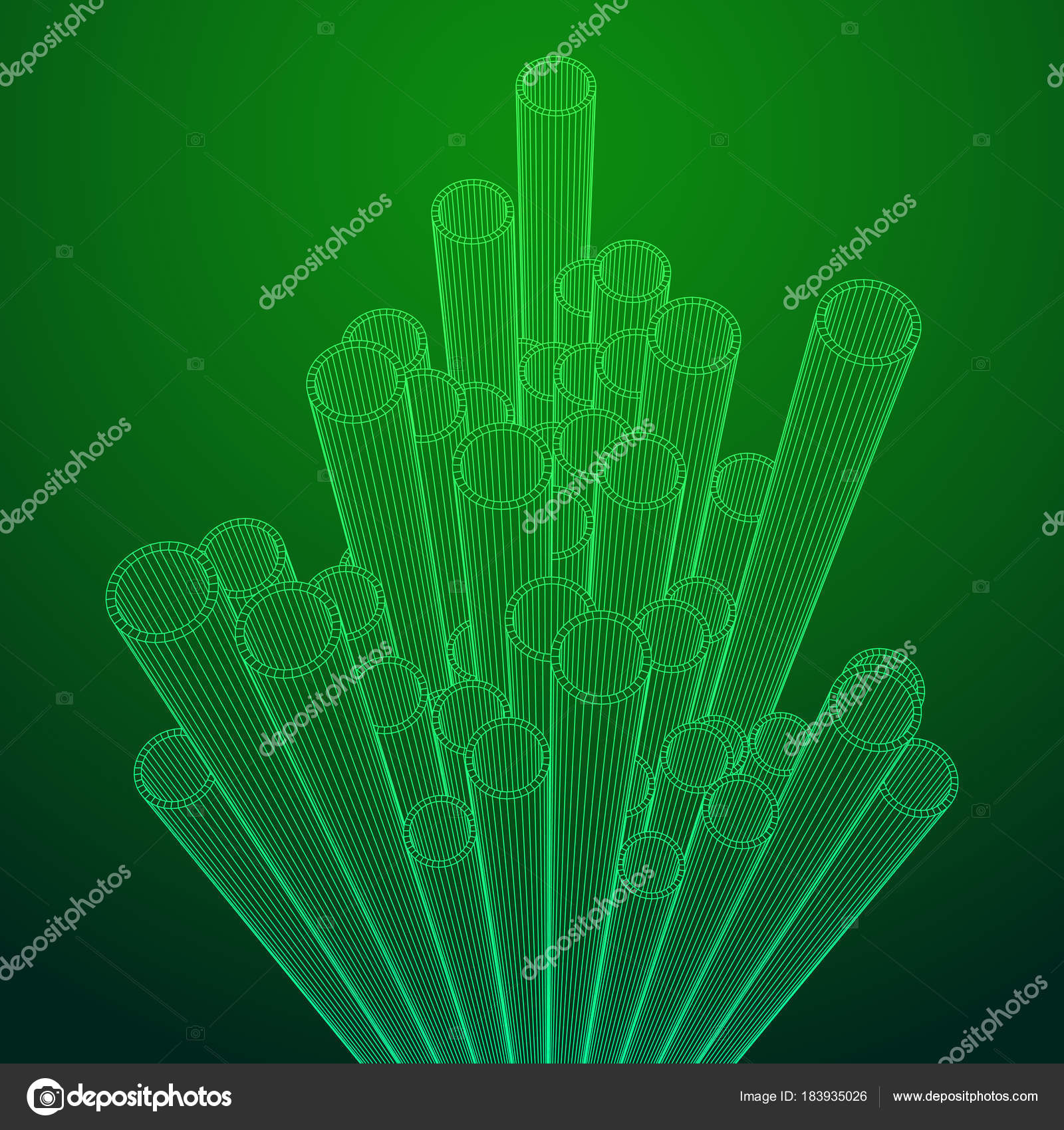 Wireframe metallurgy round tubes Stock Vector Image by ©newb1 #183935026