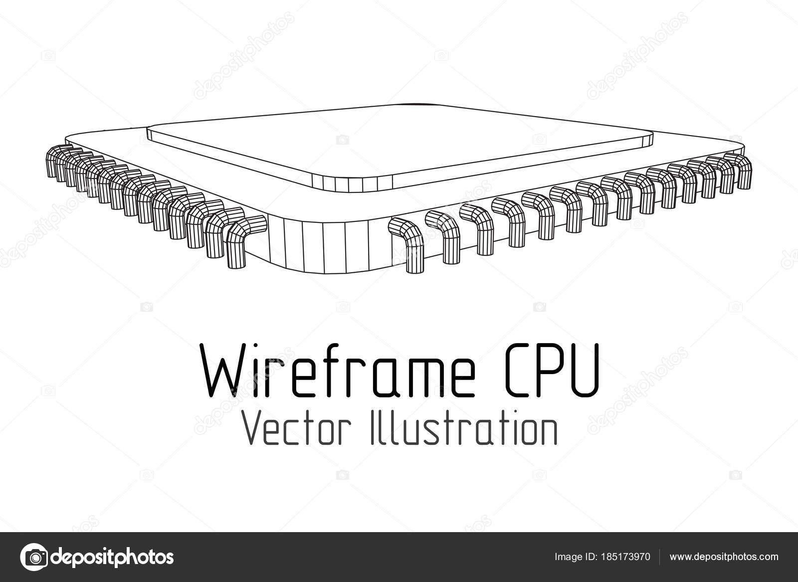 Vector CPU wireframe Stock Vector by ©newb1 185173970
