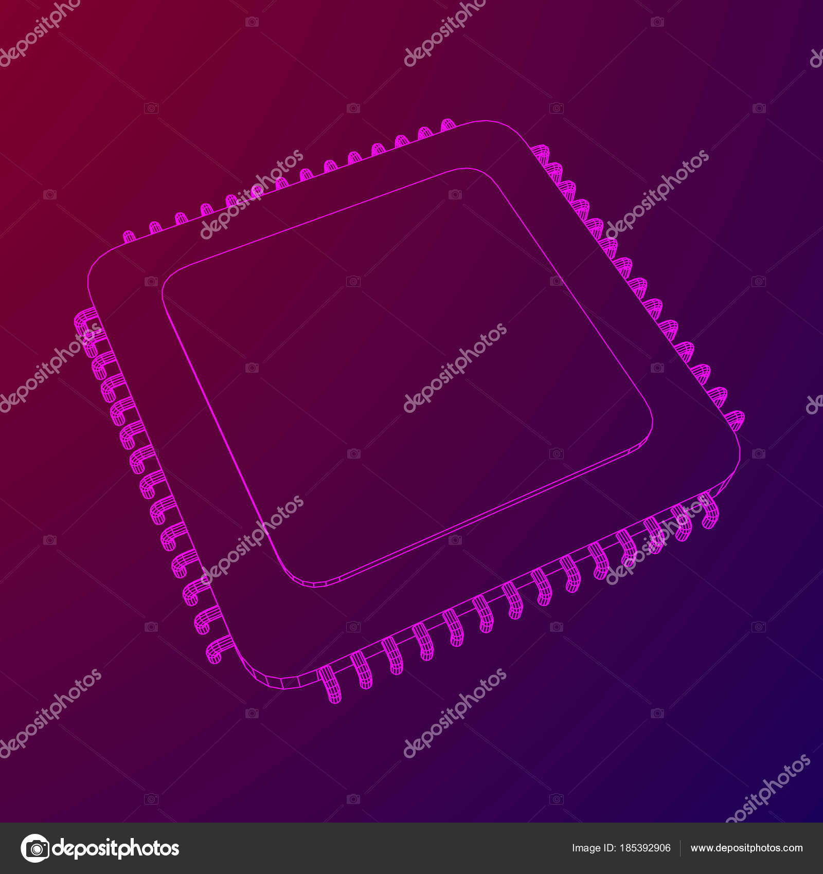 Vector CPU wireframe Stock Vector by ©newb1 185392906