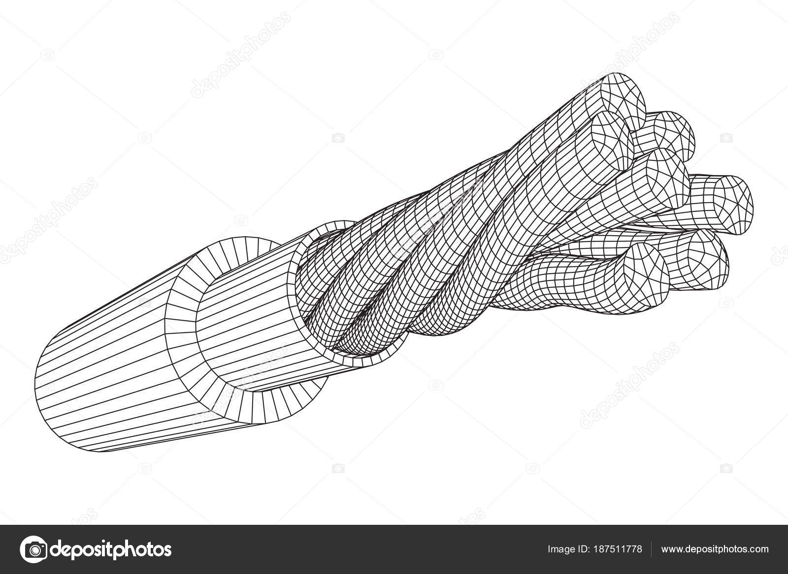 Electrical cable wireframe Stock Vector by ©newb1 187511778