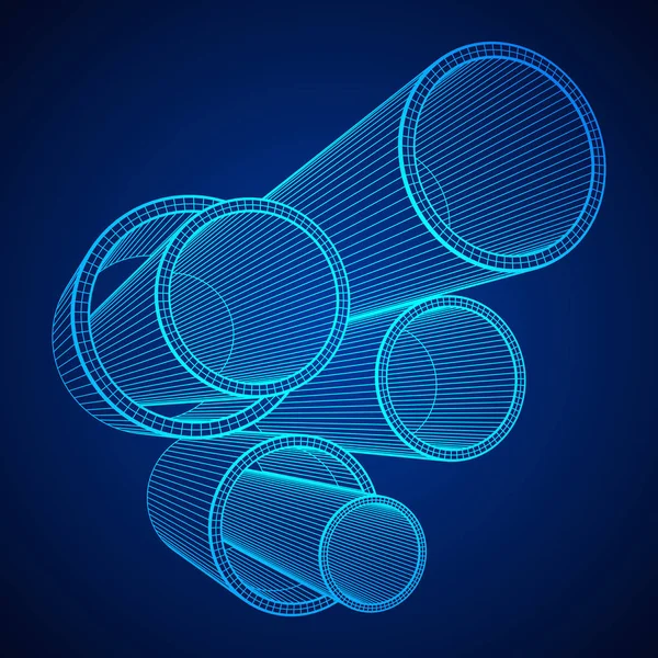 Wireframe metallurgy round tubes Stock Vector Image by ©newb1 #188000016