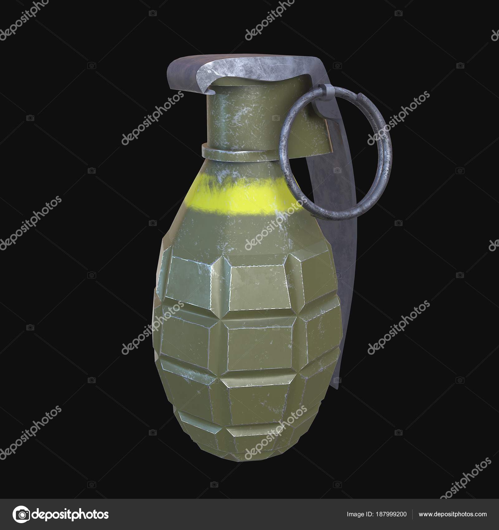 Hand bomb on black background — Stock Photo © newb1 #187999200