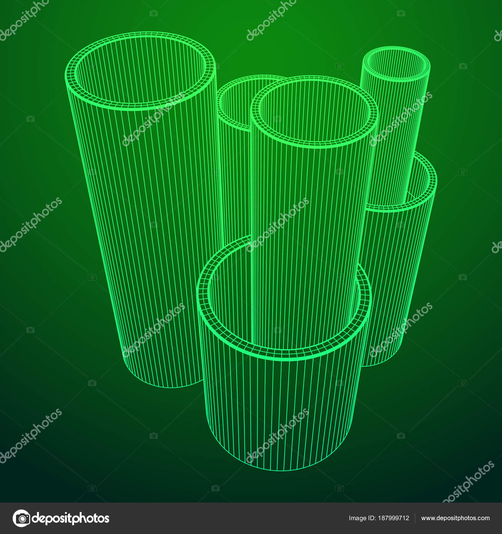 Wireframe metallurgy round tubes Stock Vector by ©newb1 187999712