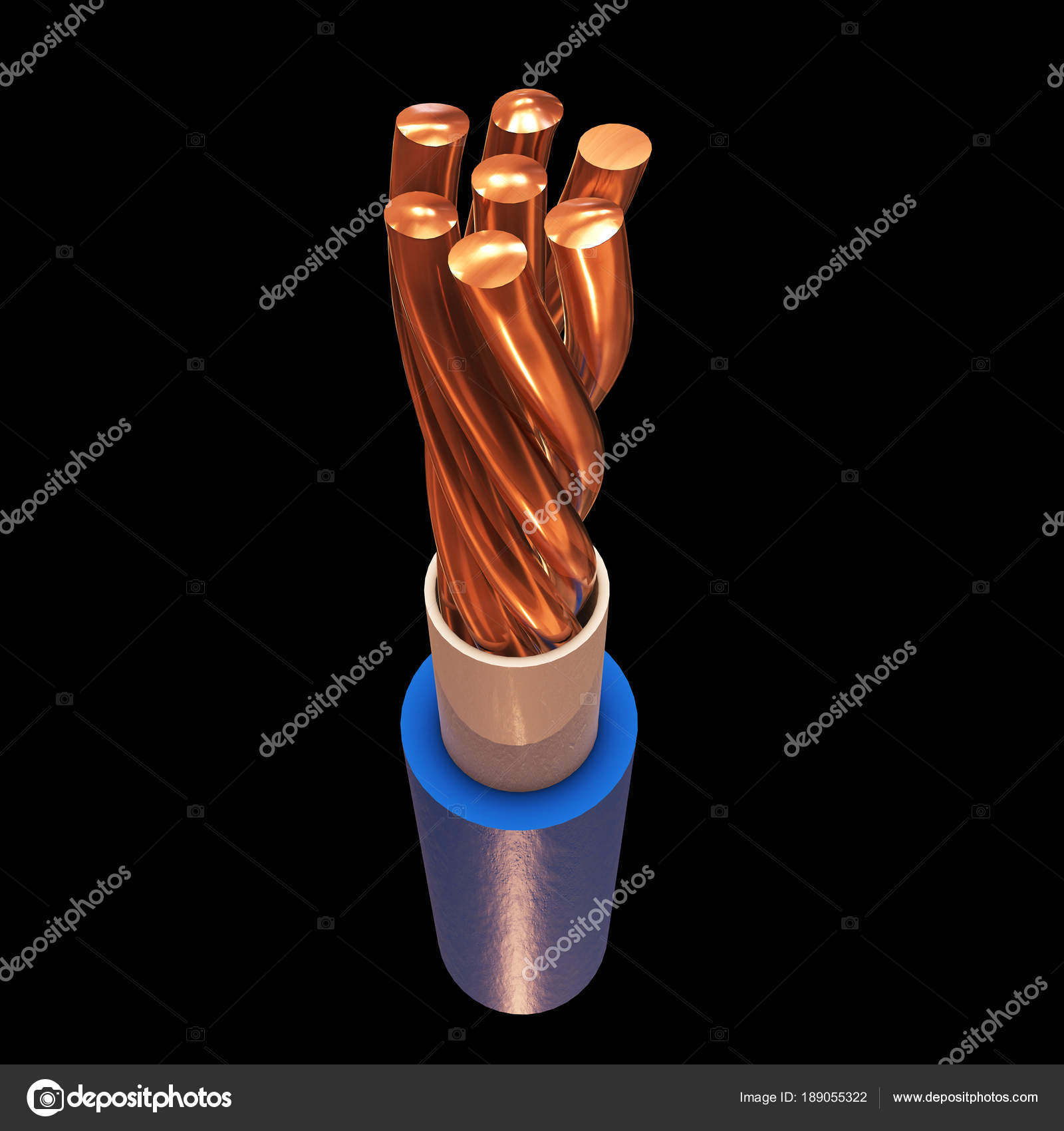 Copper electrical cable 3d Stock Photo by ©newb1 189055322