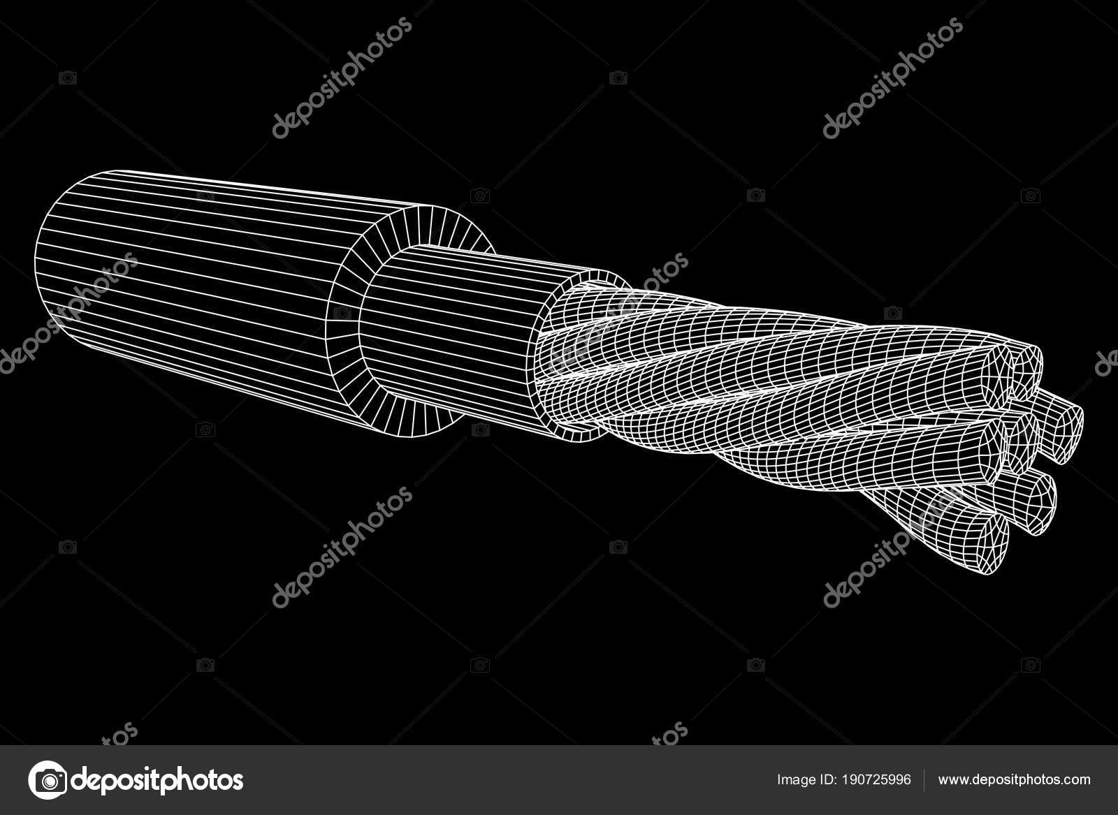 Electrical cable wireframe Stock Vector Image by ©newb1 #190725996