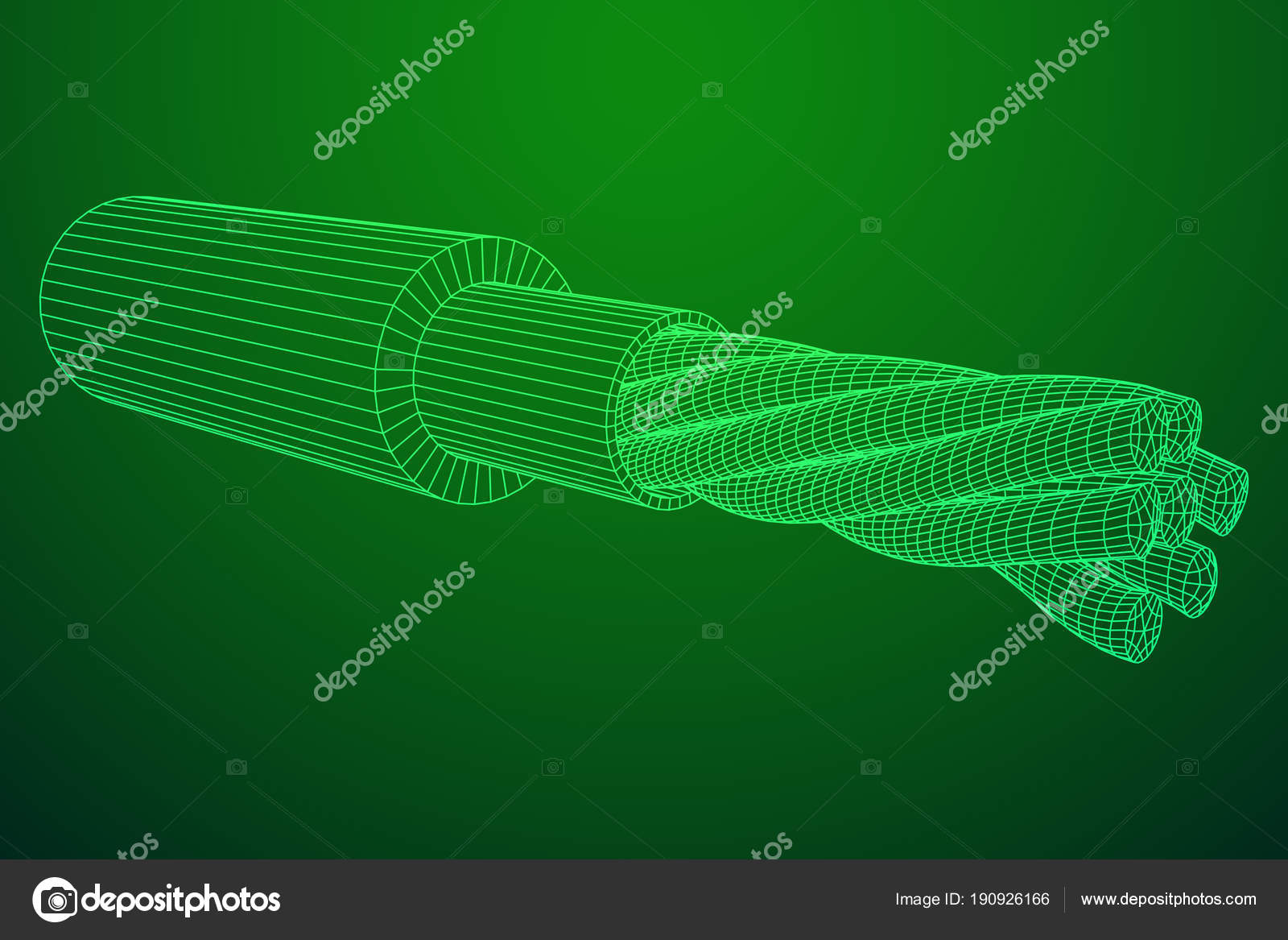 Electrical cable wireframe Stock Vector Image by ©newb1 #190926166