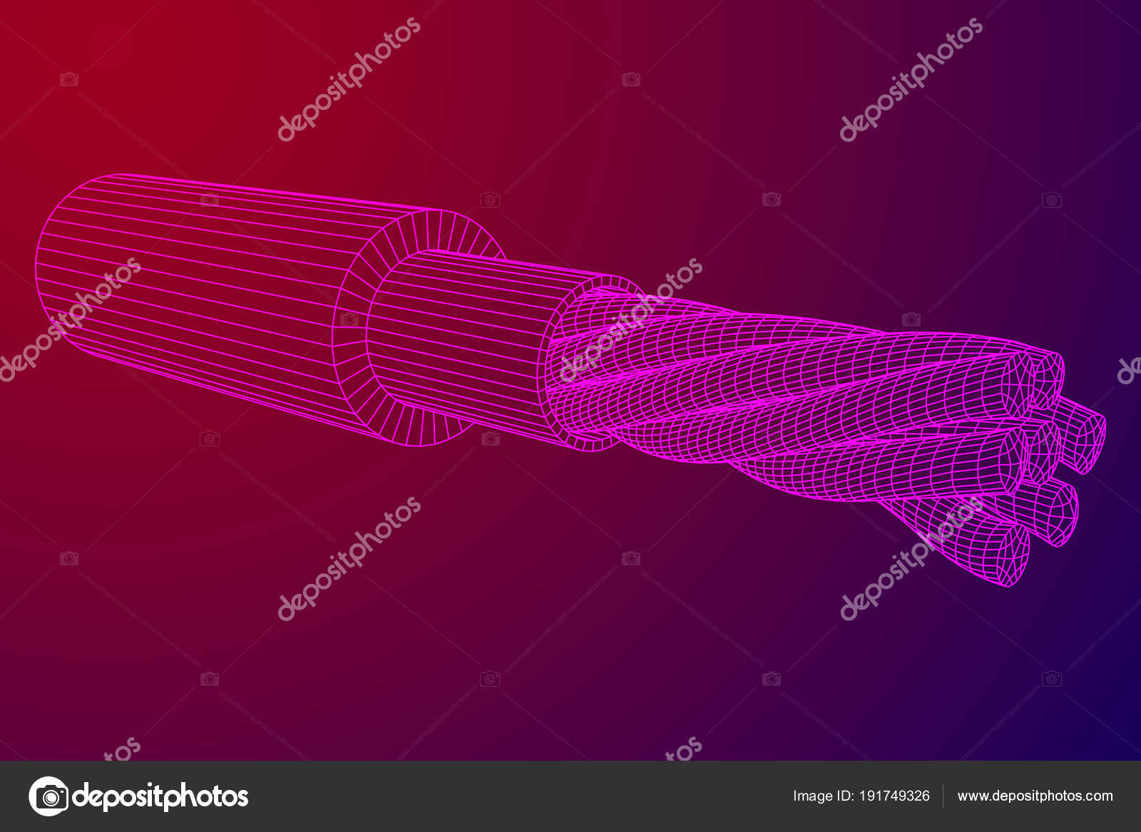 Electrical cable wireframe Stock Vector Image by ©newb1 #191749326