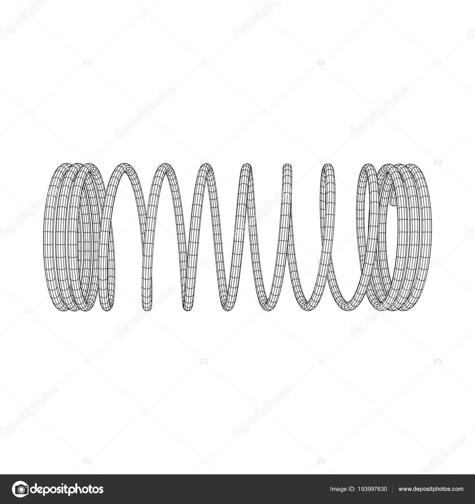 Wireframe helix spring Stock Vector Image by ©newb1 #193997630