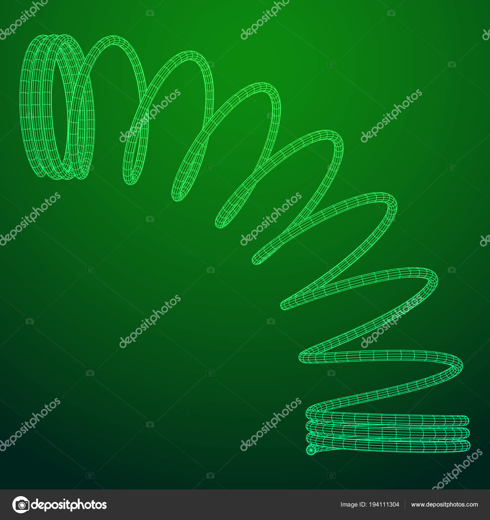 Wireframe helix spring Stock Vector Image by ©newb1 #194111304
