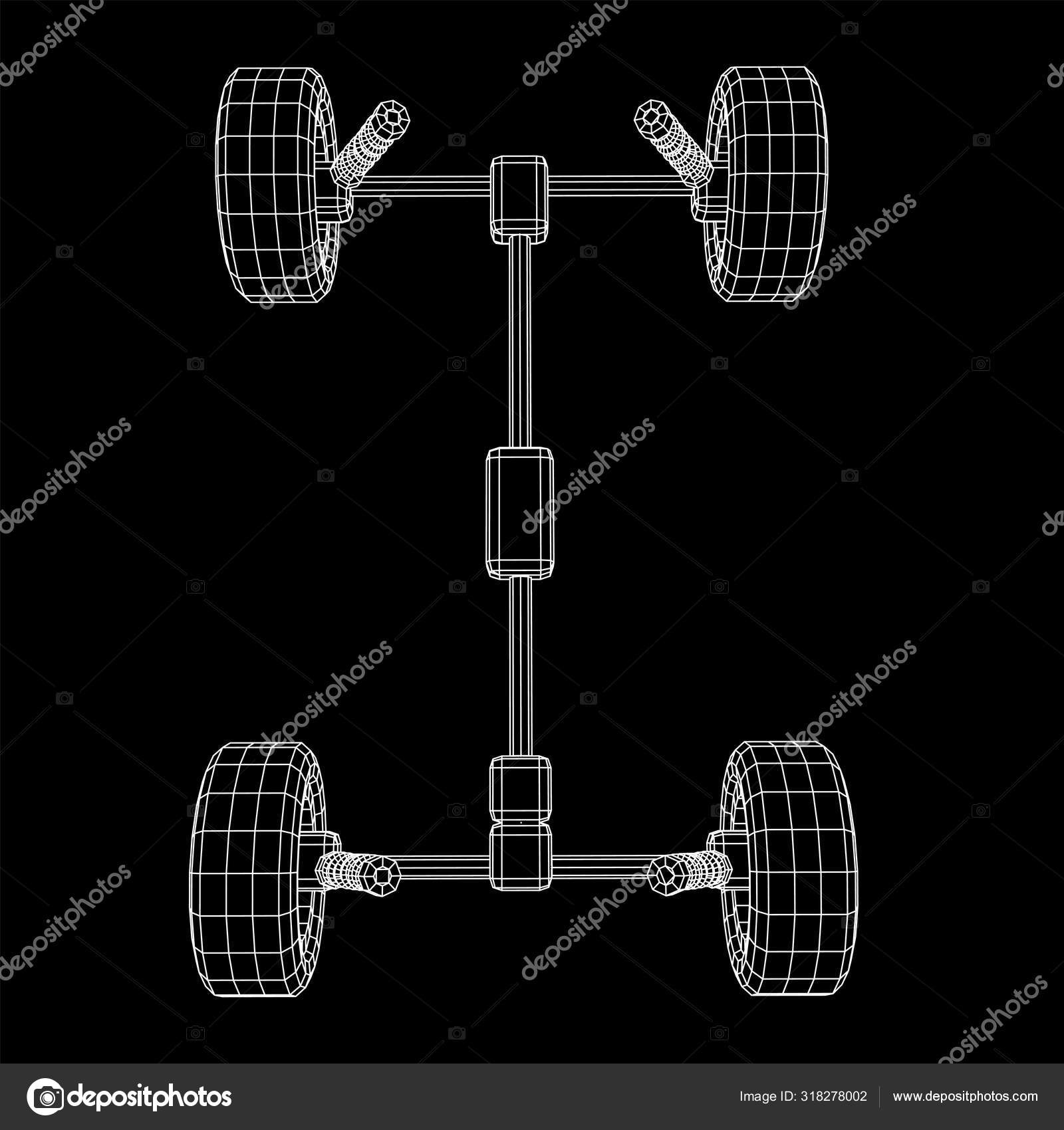 Chassis steering rack. Auto service repair car concept. Stock Vector ...