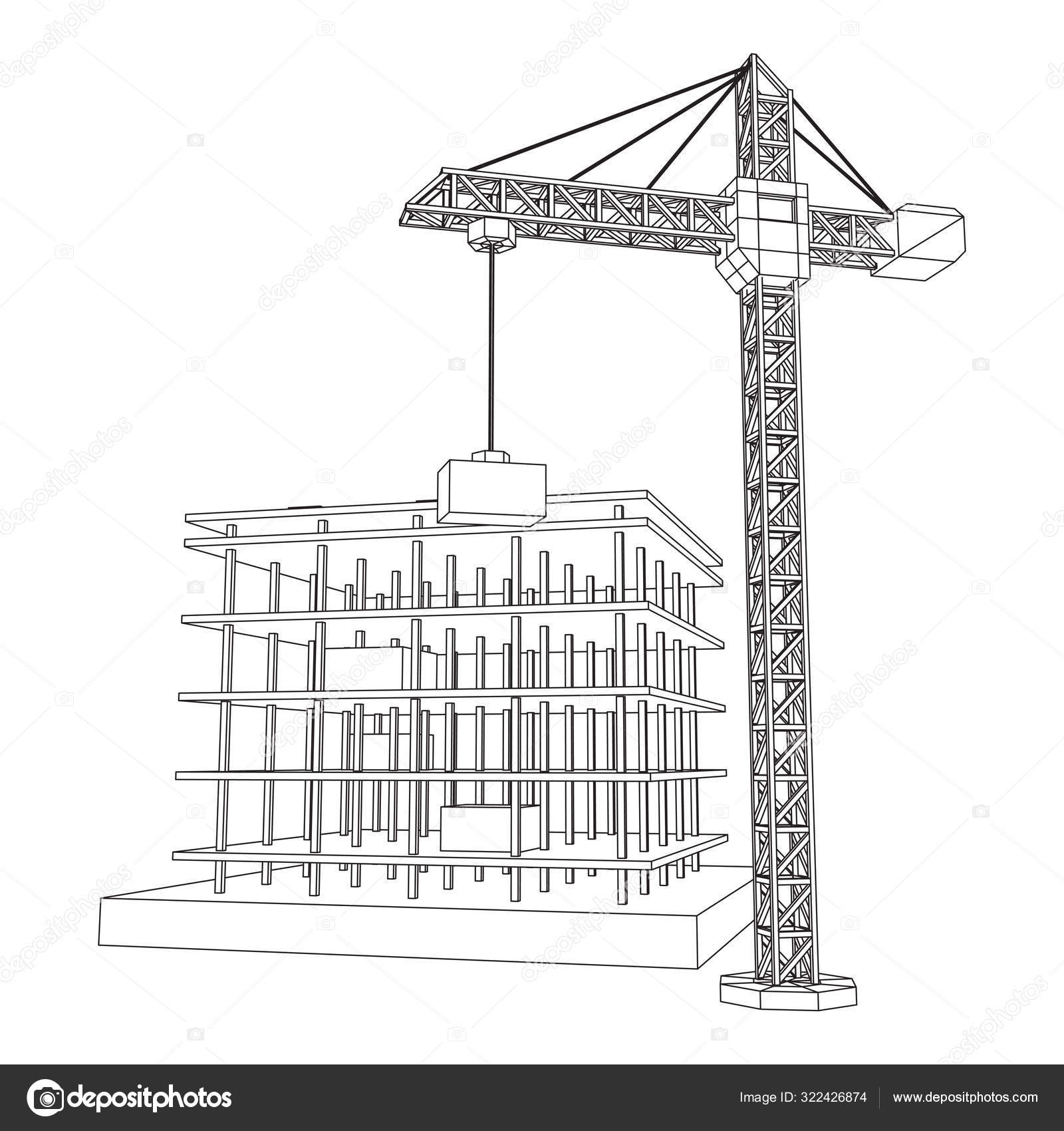 Building Under Construction Drawing