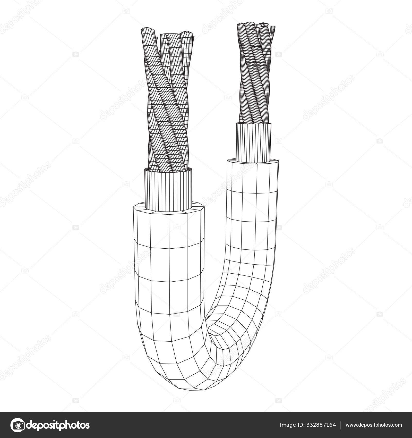 Electrical cable wireframe Stock Vector Image by ©newb1 #332887164