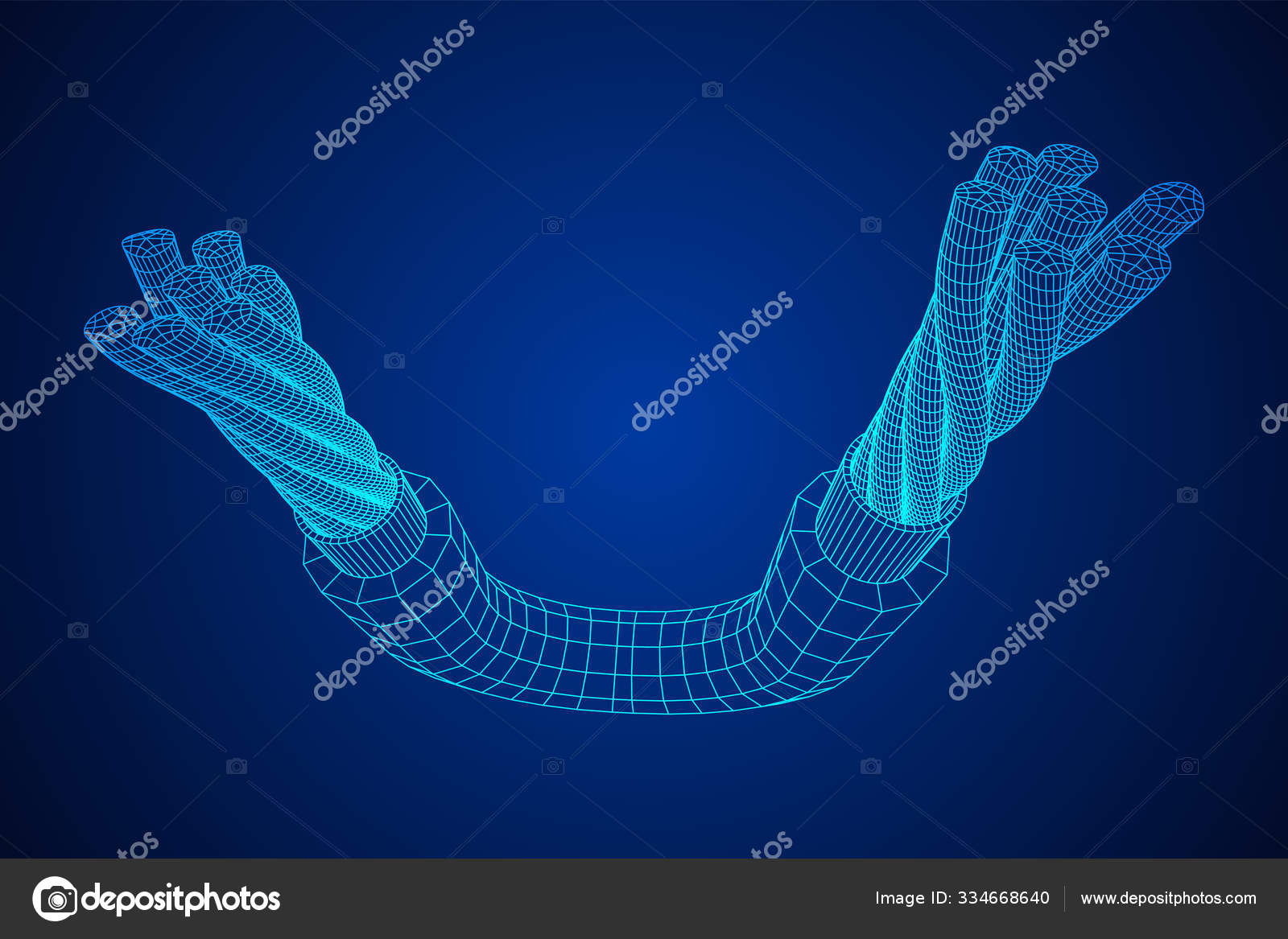 Electrical cable wireframe Stock Vector Image by ©newb1 #334668640