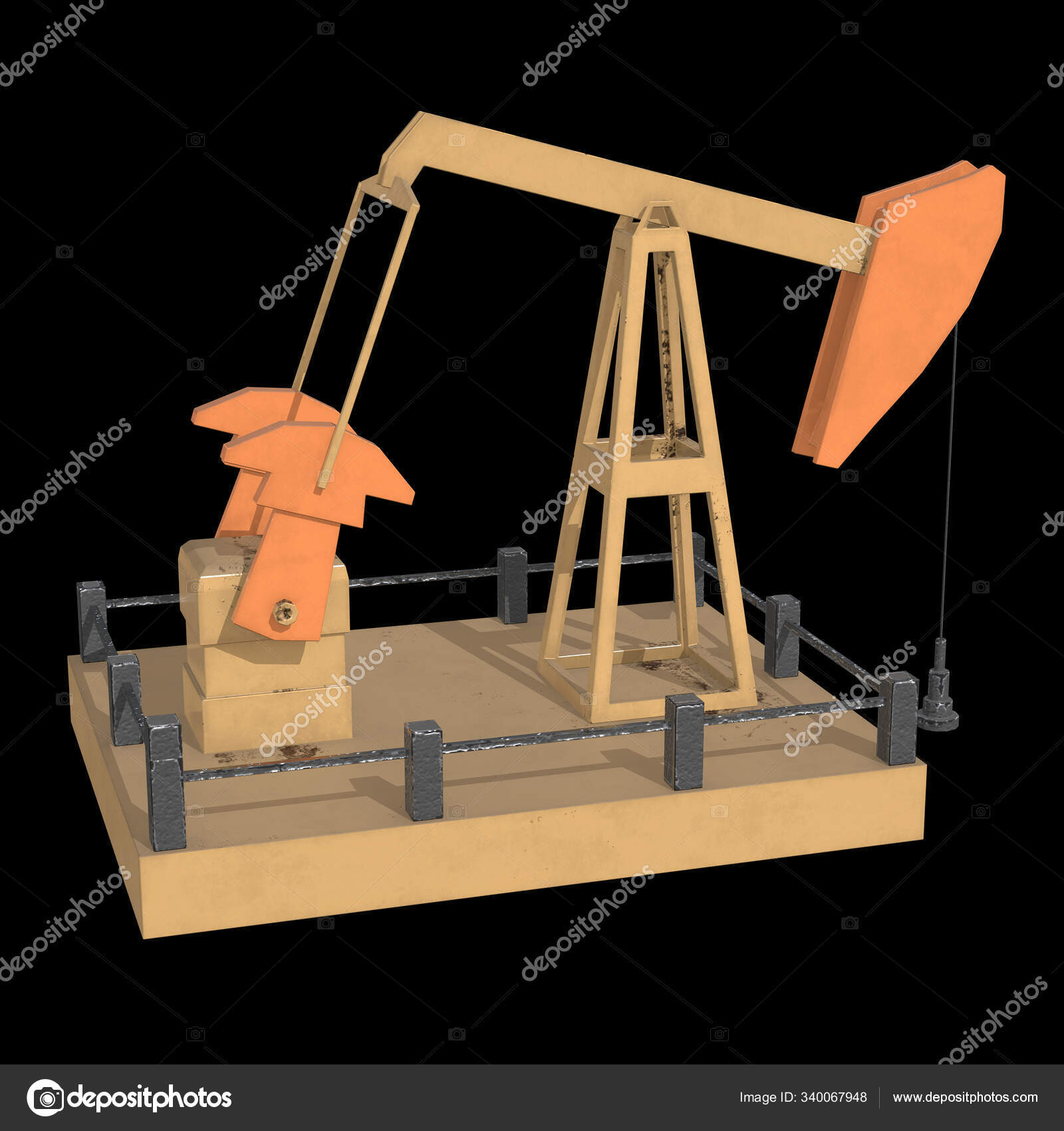 Oil well rig jack 3d Stock Illustration by ©newb1 #340067948