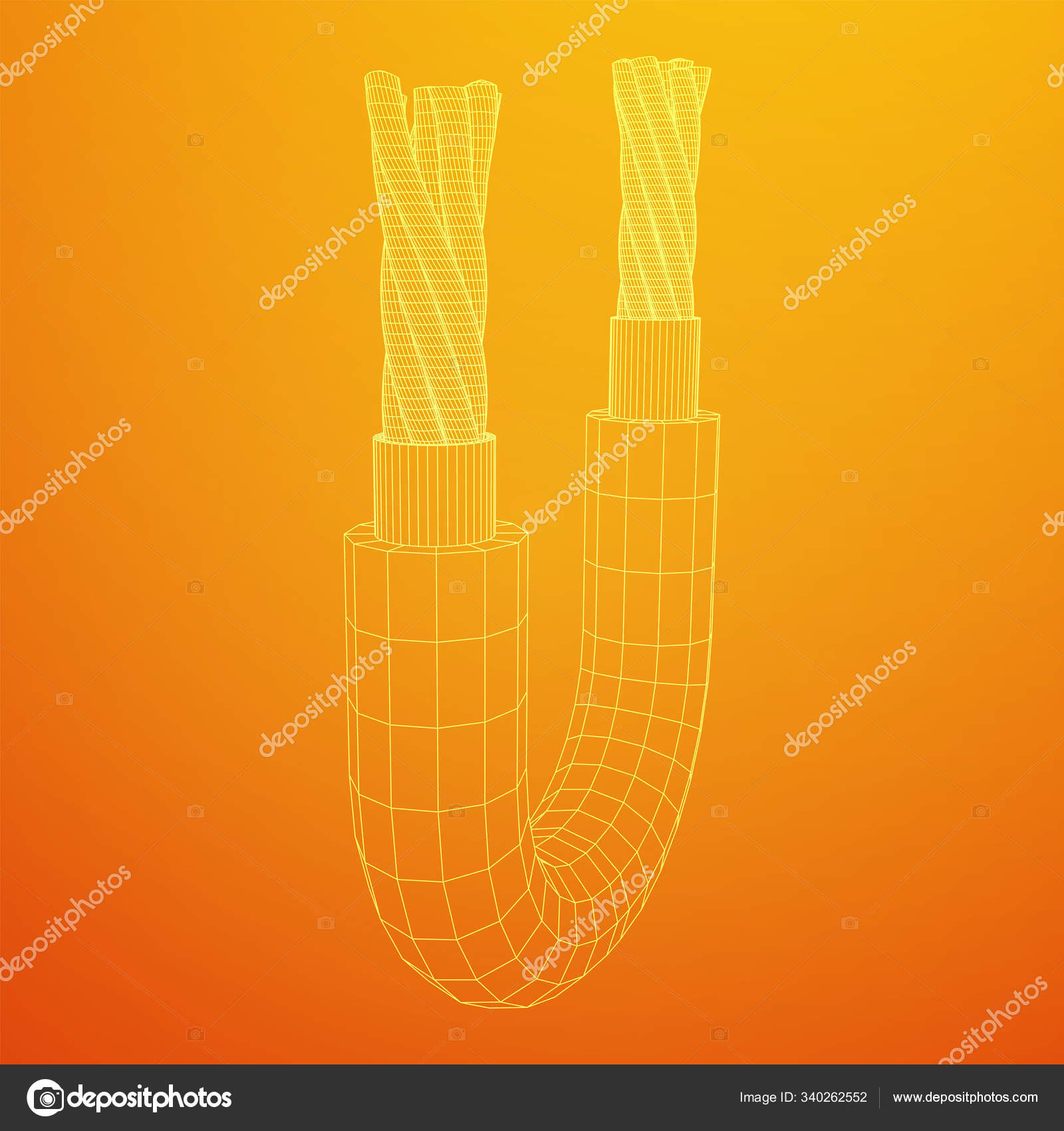 Electrical cable wireframe Stock Vector by ©newb1 340262552