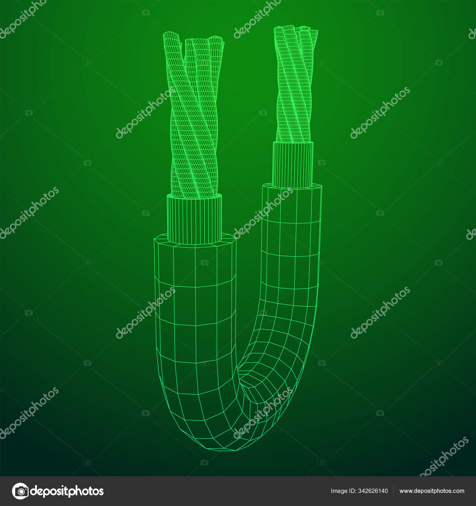 Electrical cable wireframe Stock Vector by ©newb1 342626140