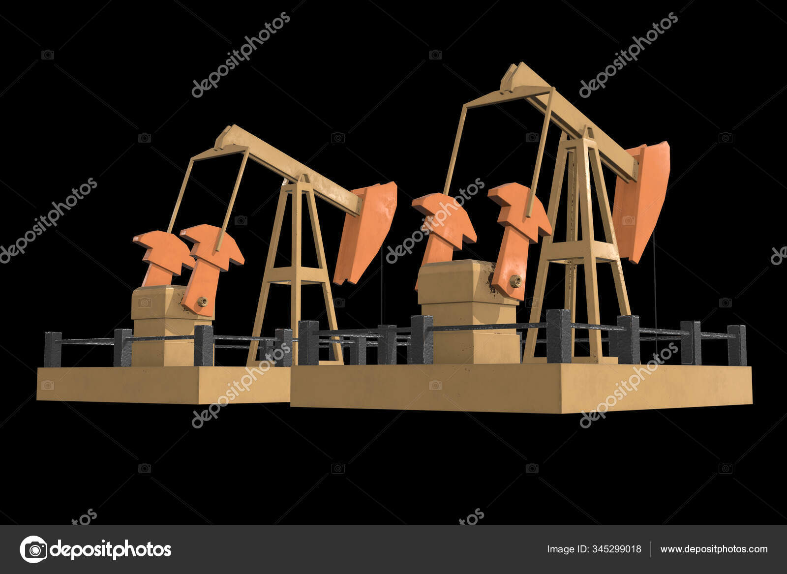 Oil well rig jack 3d Stock Illustration by ©newb1 #345299018