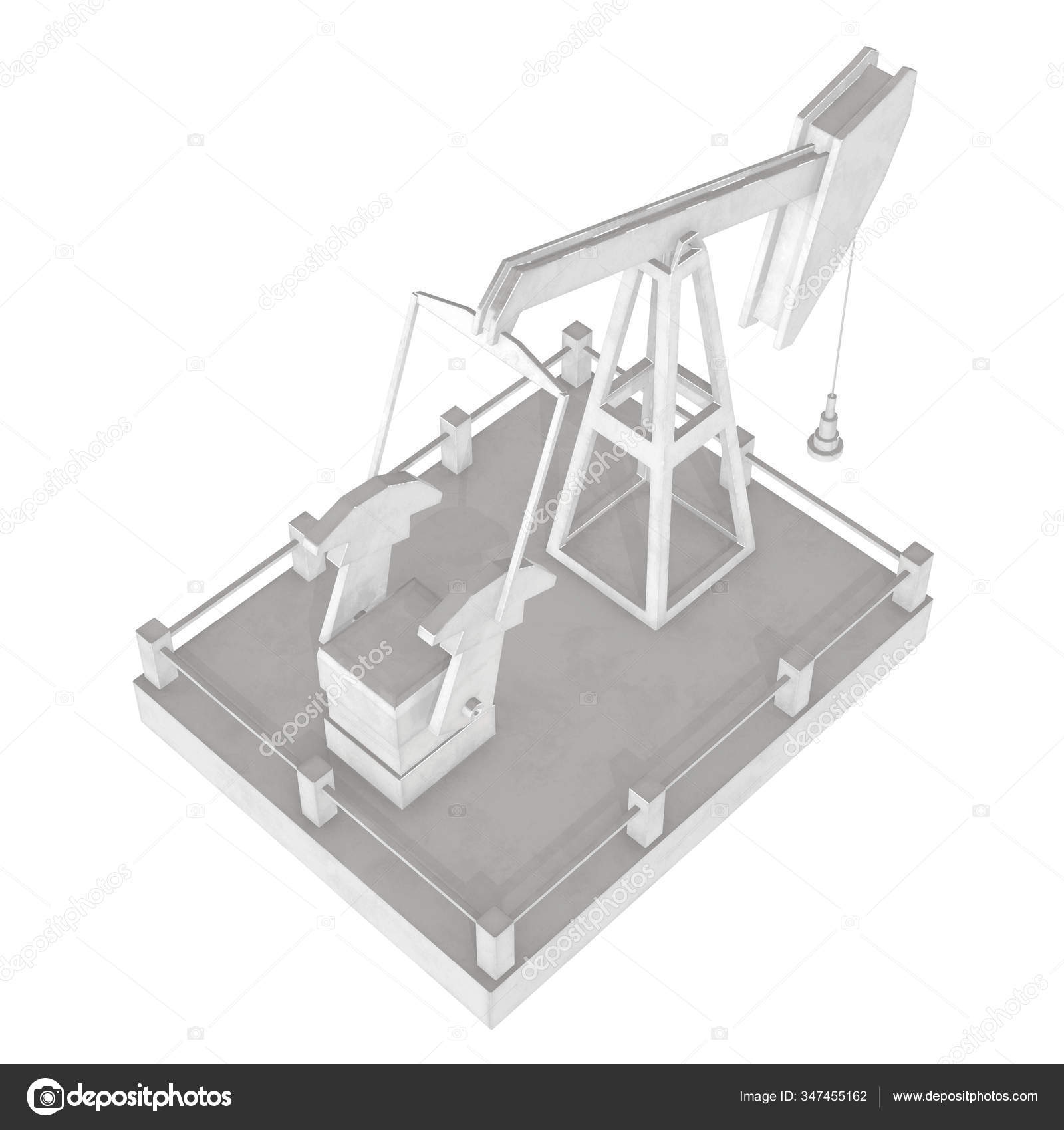 Oil well rig jack 3d — Stock Photo © newb1 #347455162