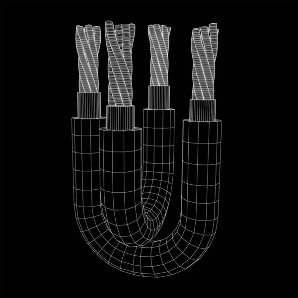 Electrical cable wireframe Stock Vector by ©newb1 342626140