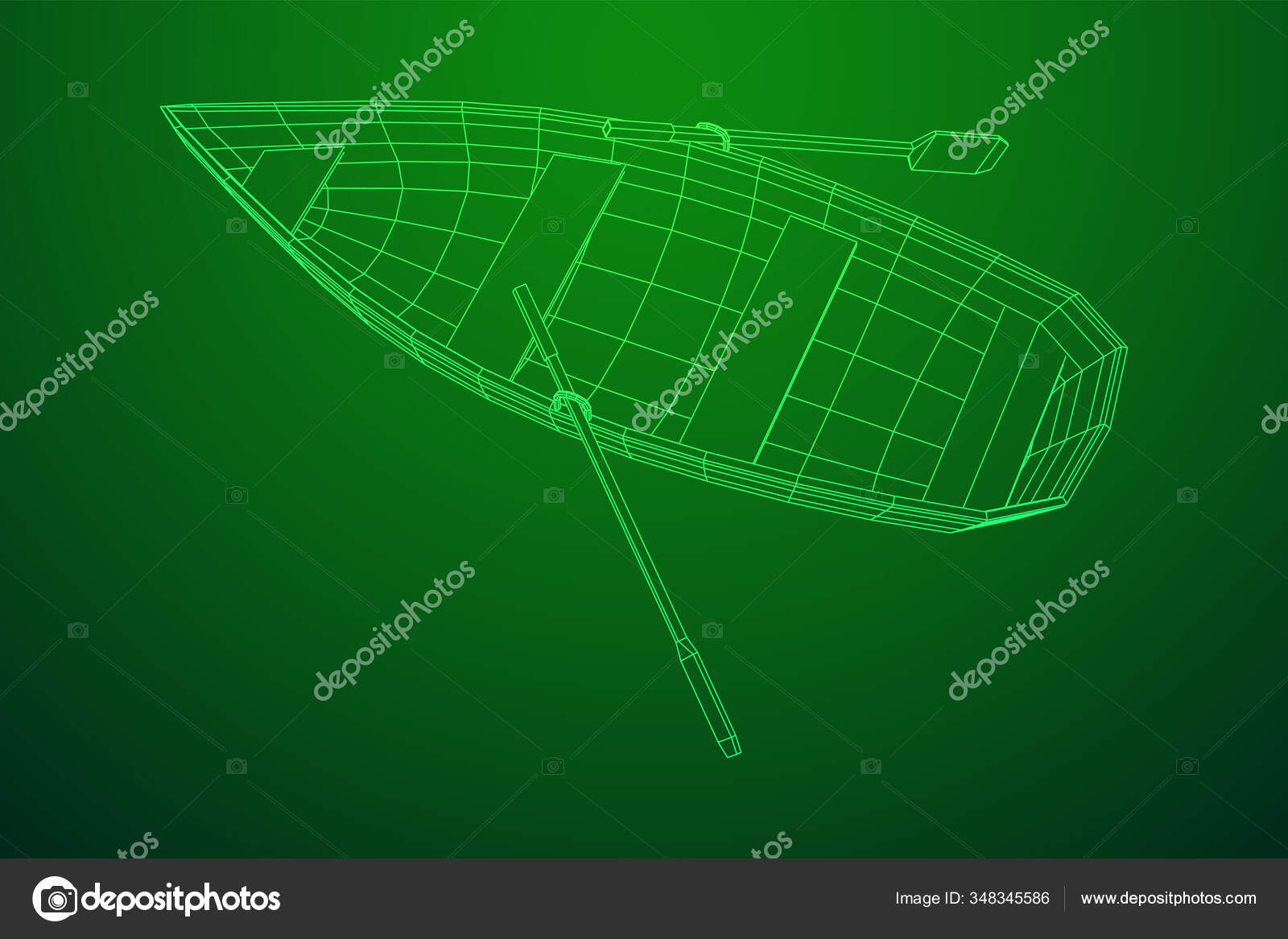 Rowing boat with paddles Stock Vector Image by ©newb1 #348345586