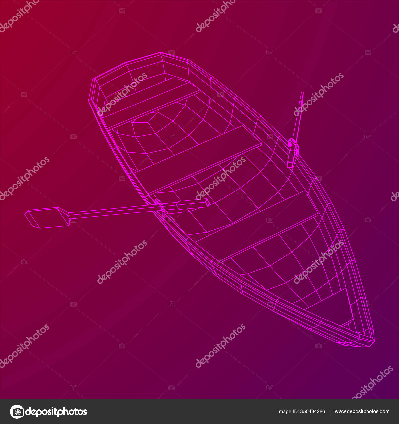 Rowing boat with paddles Stock Vector Image by ©newb1 #350484286