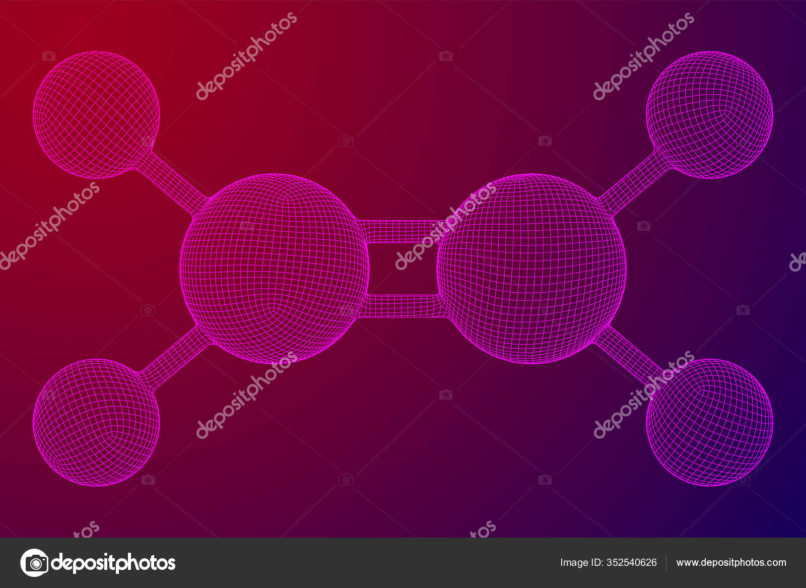 Molécula de etileno y eteno . Vector de stock #352540626 de ©newb1