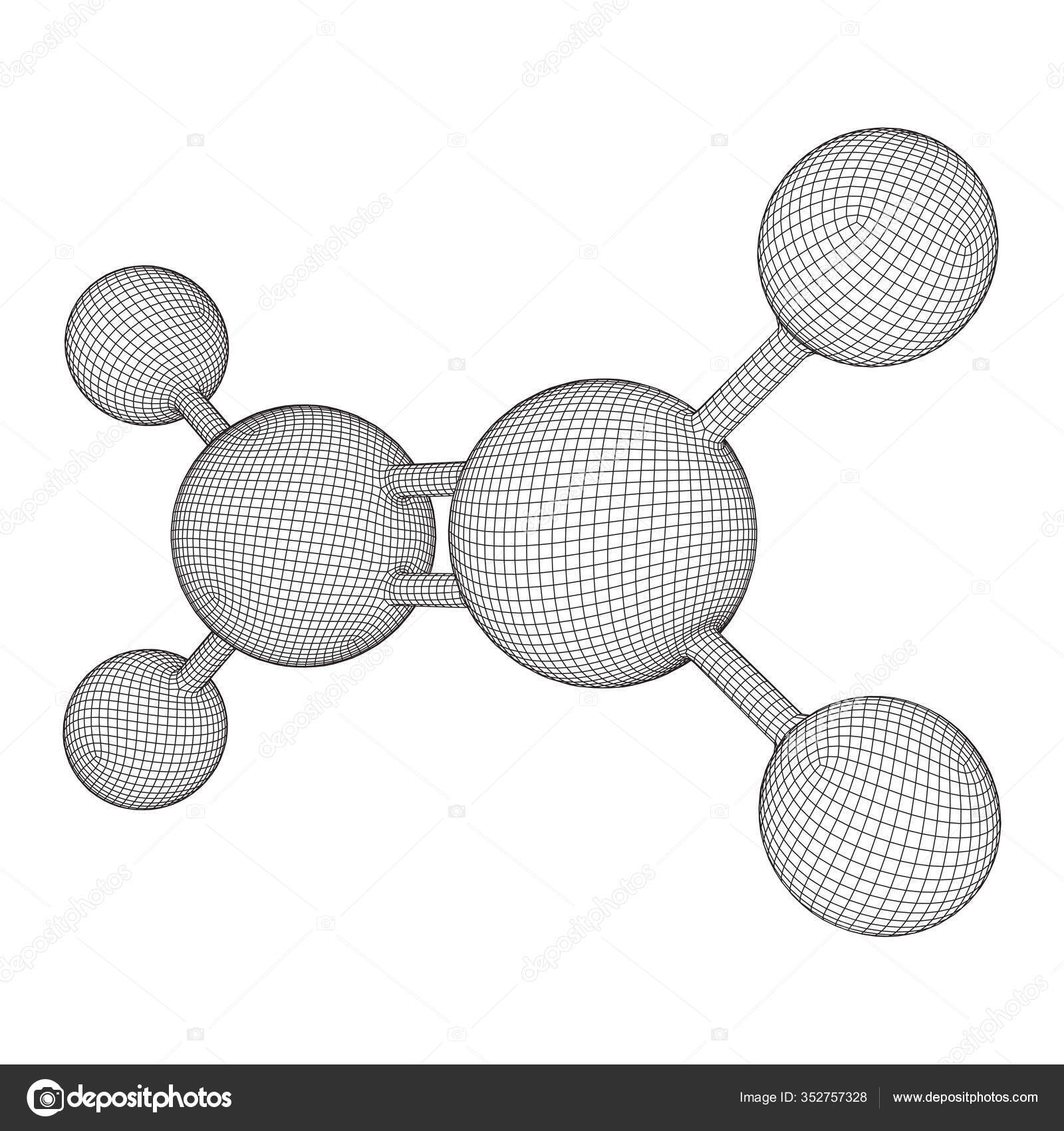 Ethylene ethene molecule. Stock Vector Image by ©newb1 #352757328