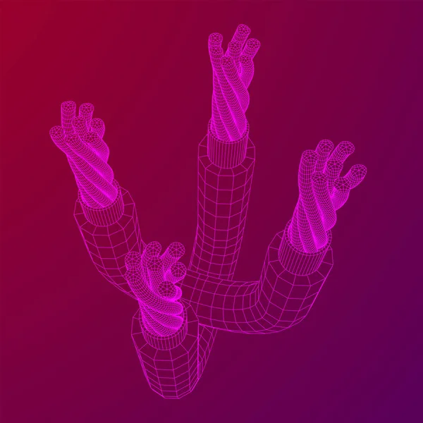 Electrical cable wireframe Stock Vector Image by ©newb1 #334668640