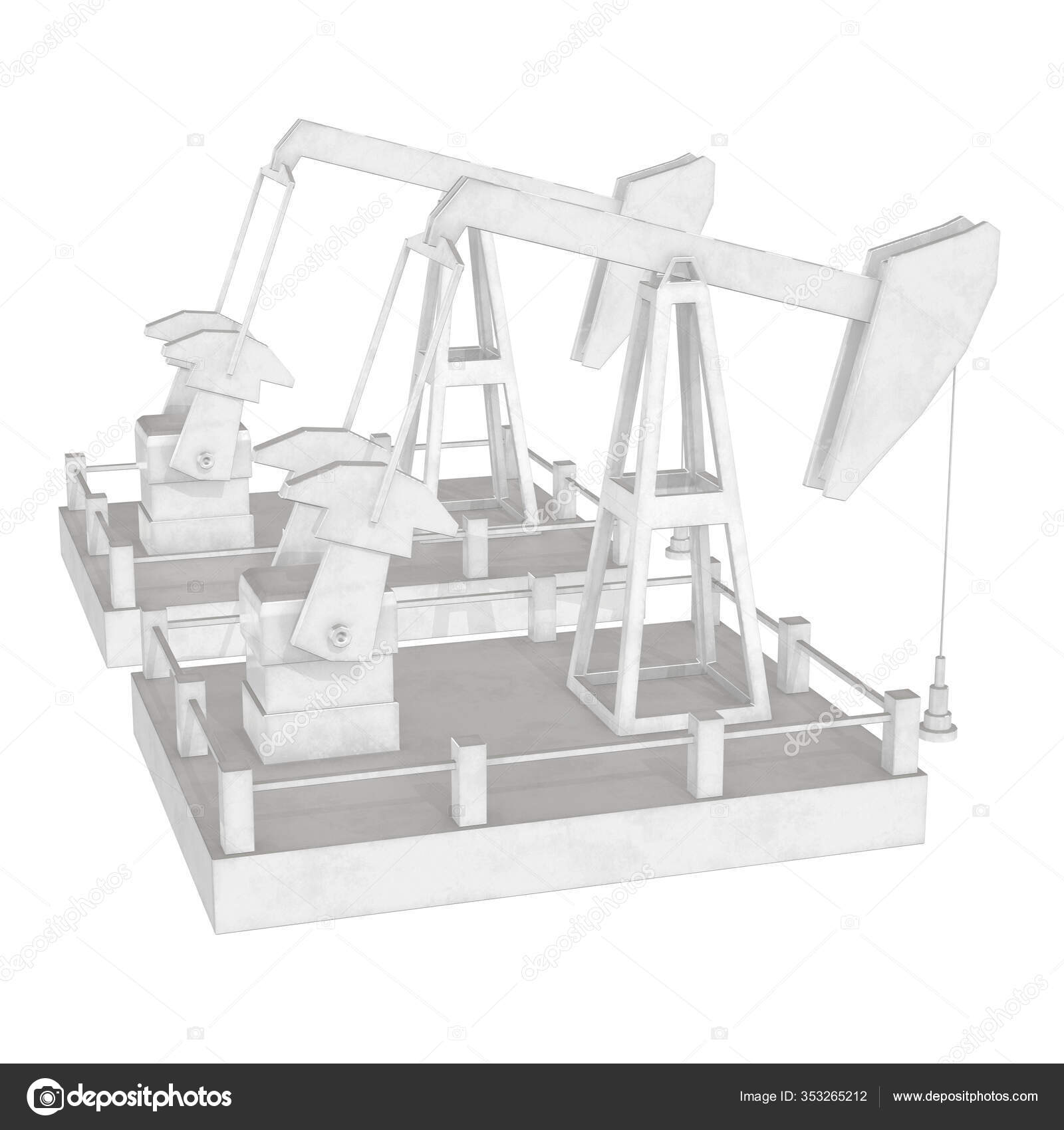 Oil well rig jack 3d — Stock Photo © newb1 #353265212